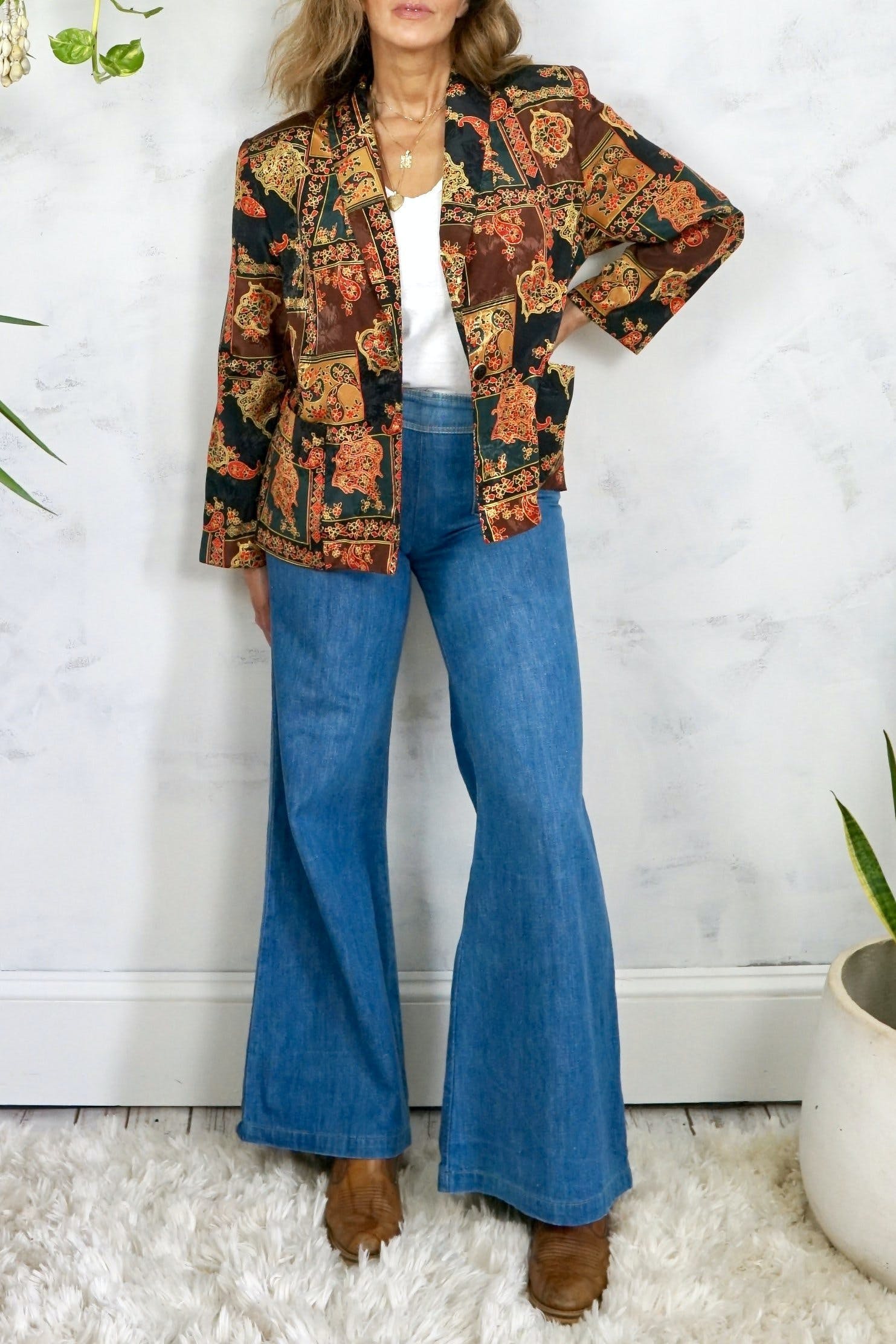 Vintage 80's Silky Paisley Boxy Blazer | Shop THRILLING