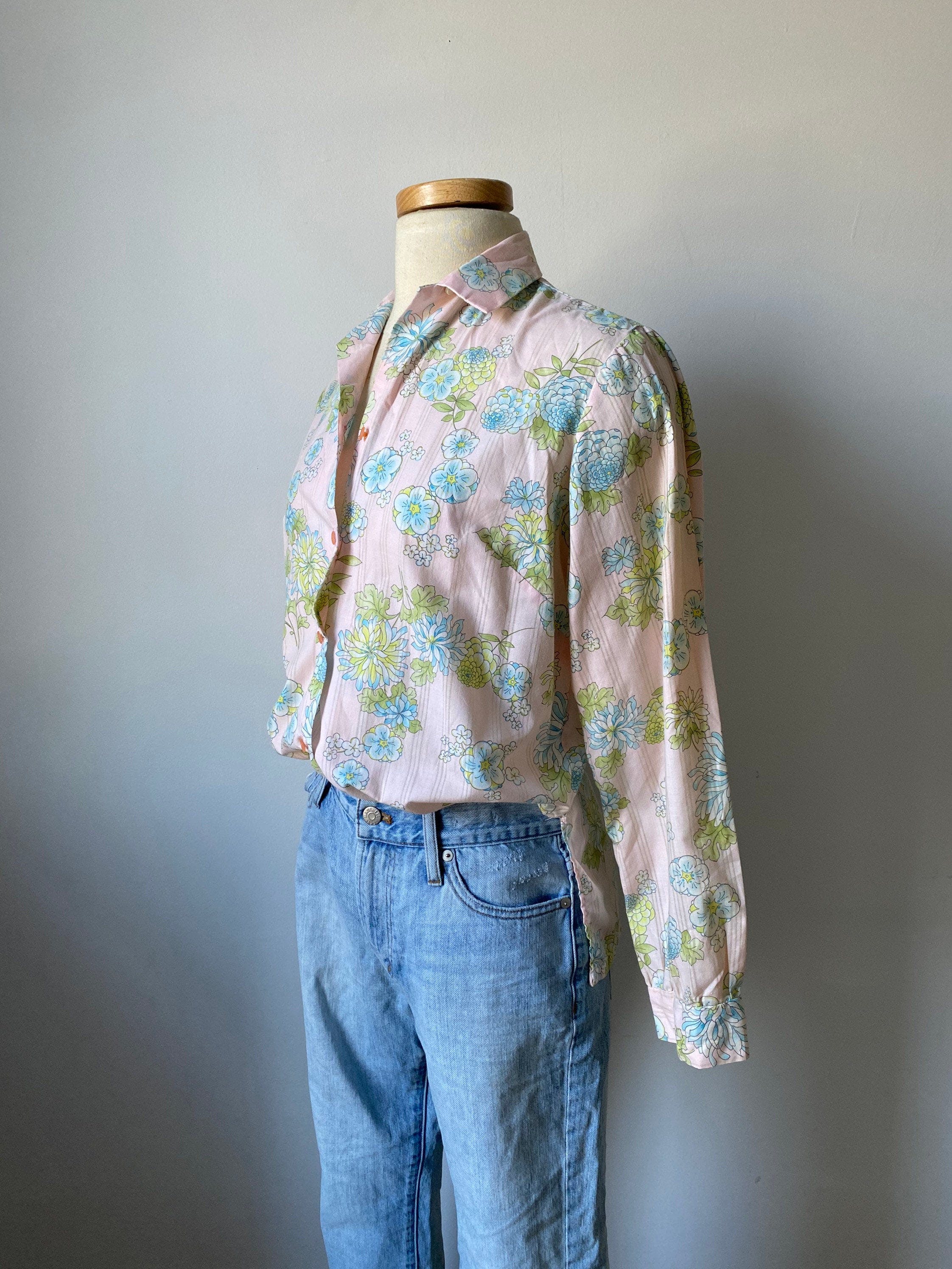 Vintage 70's Floral Button Up Blouse | Shop THRILLING