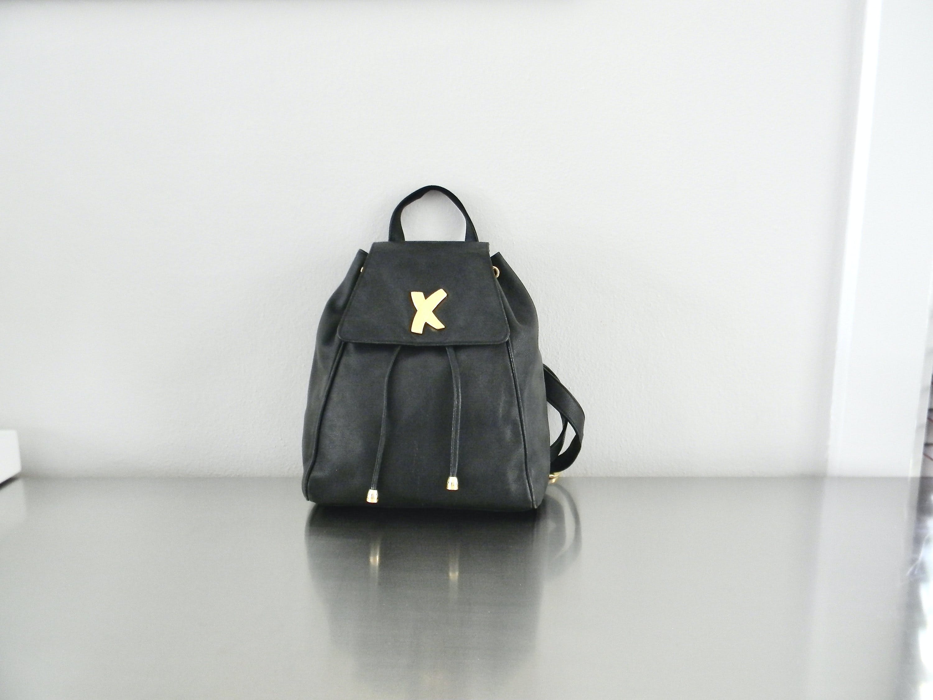 Vintage 90’s Black Leather Sling Backpack by Paloma Picasso | Shop ...