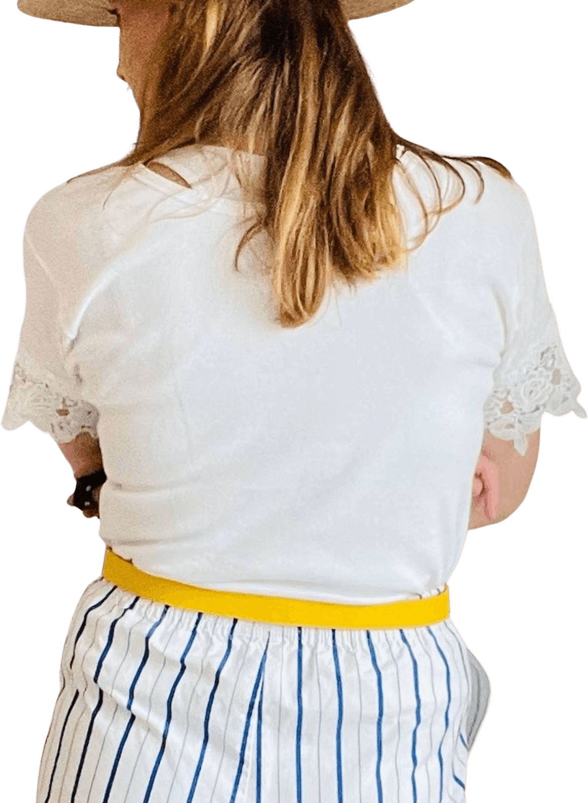 Vintage 90’s White Scoop Neck T-Shirt with Lace Detail by Catherine ...