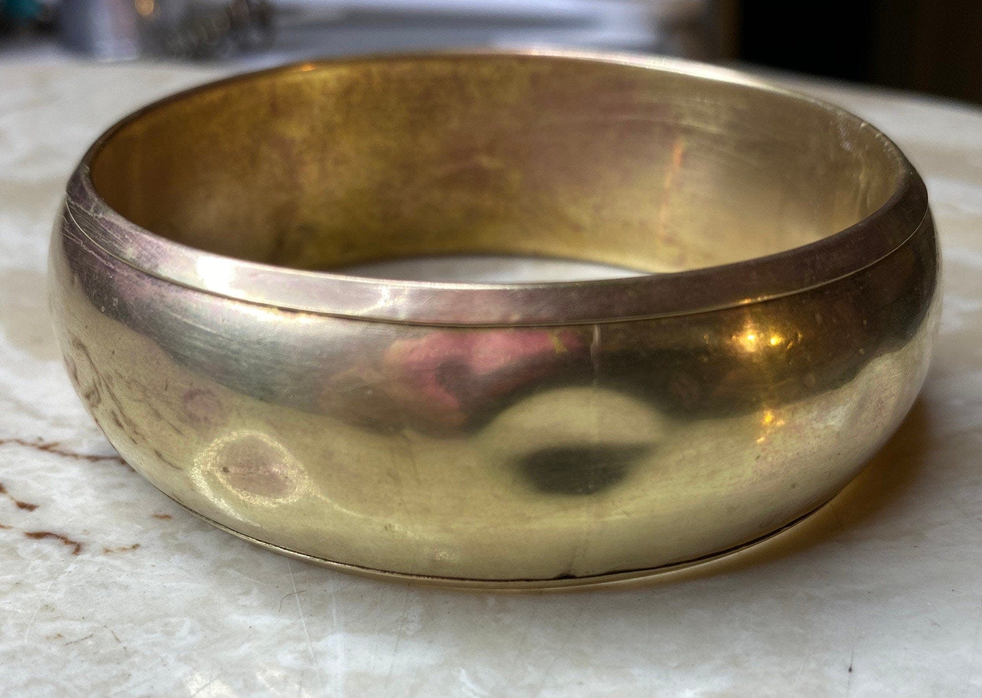 Vintage 70's Brass Domed Bangle | Shop THRILLING