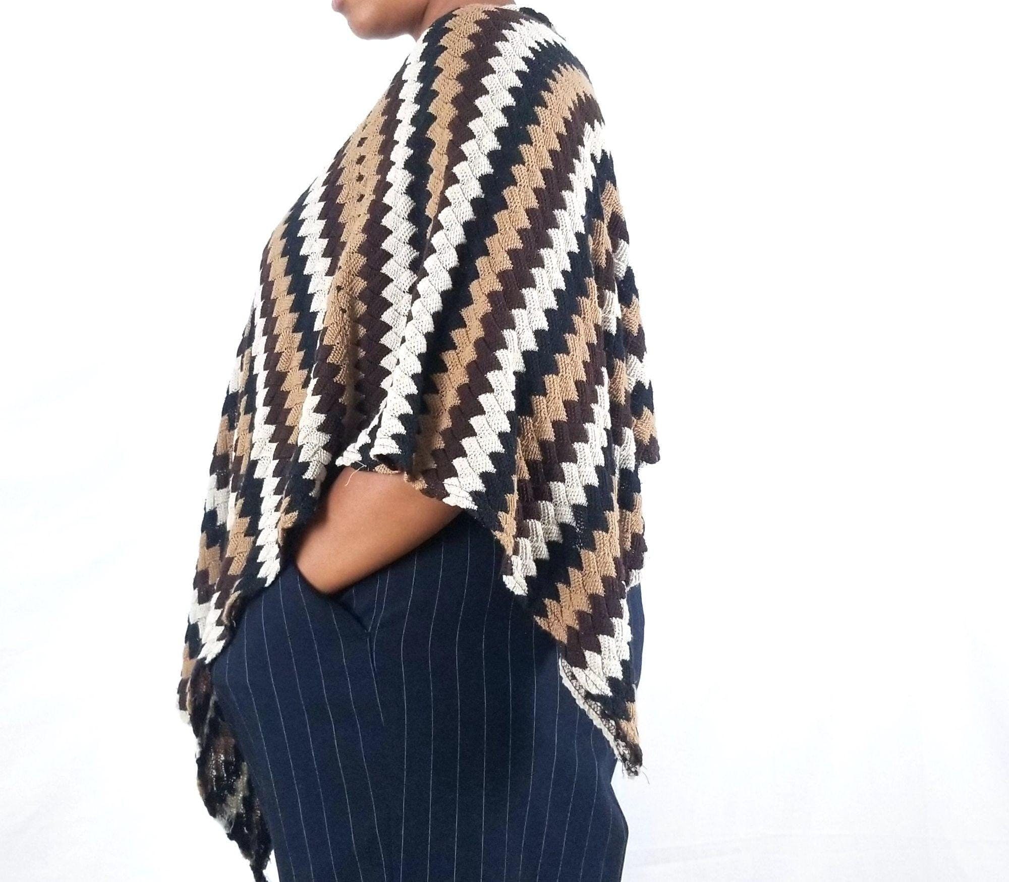 Vintage 00's Cottagecore Crochet Knit Poncho by Can't Miss | Shop THRILLING
