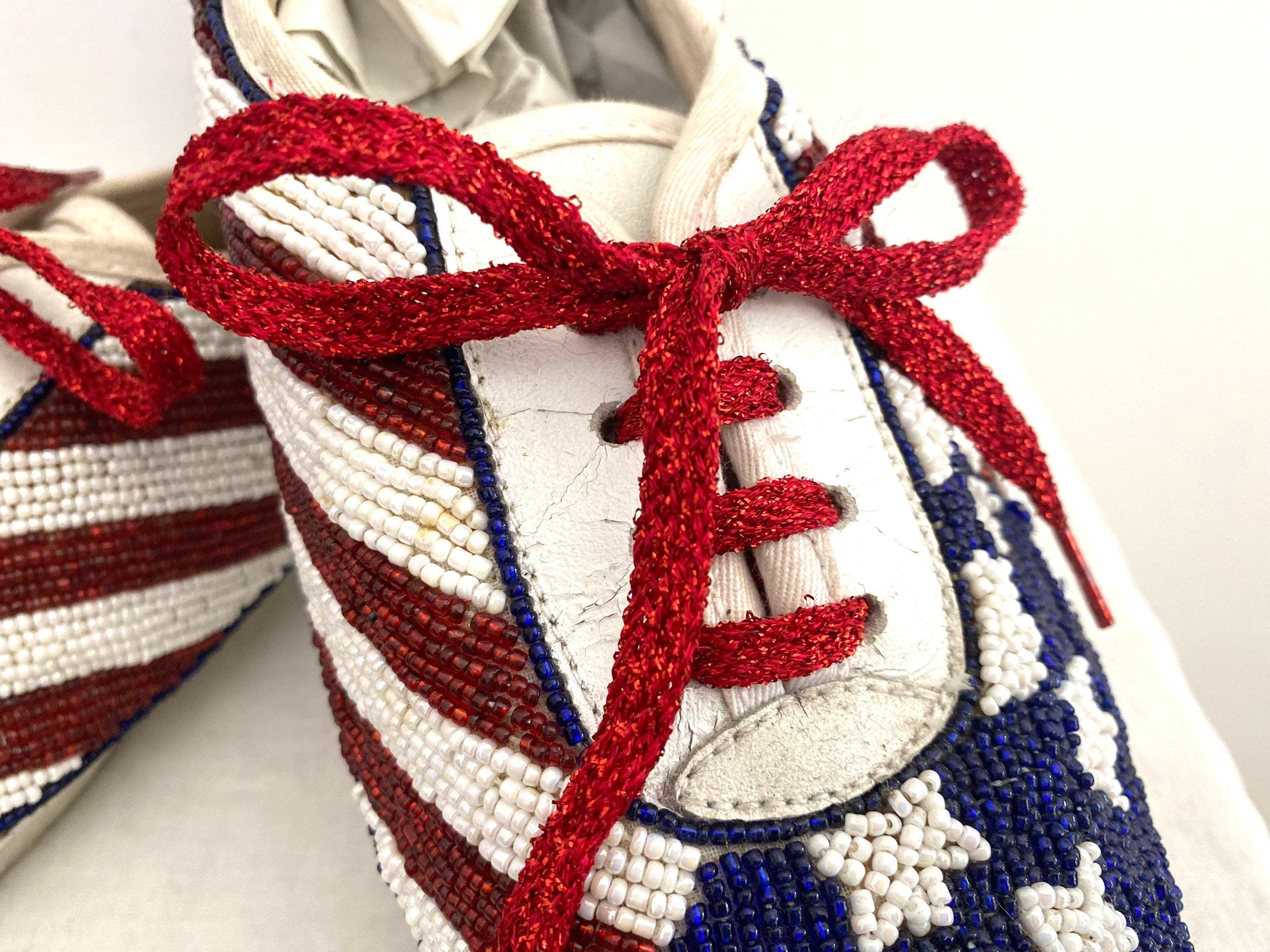 Vintage 90's Patriotic Beaded Sneakers by Colorwerks | Shop THRILLING