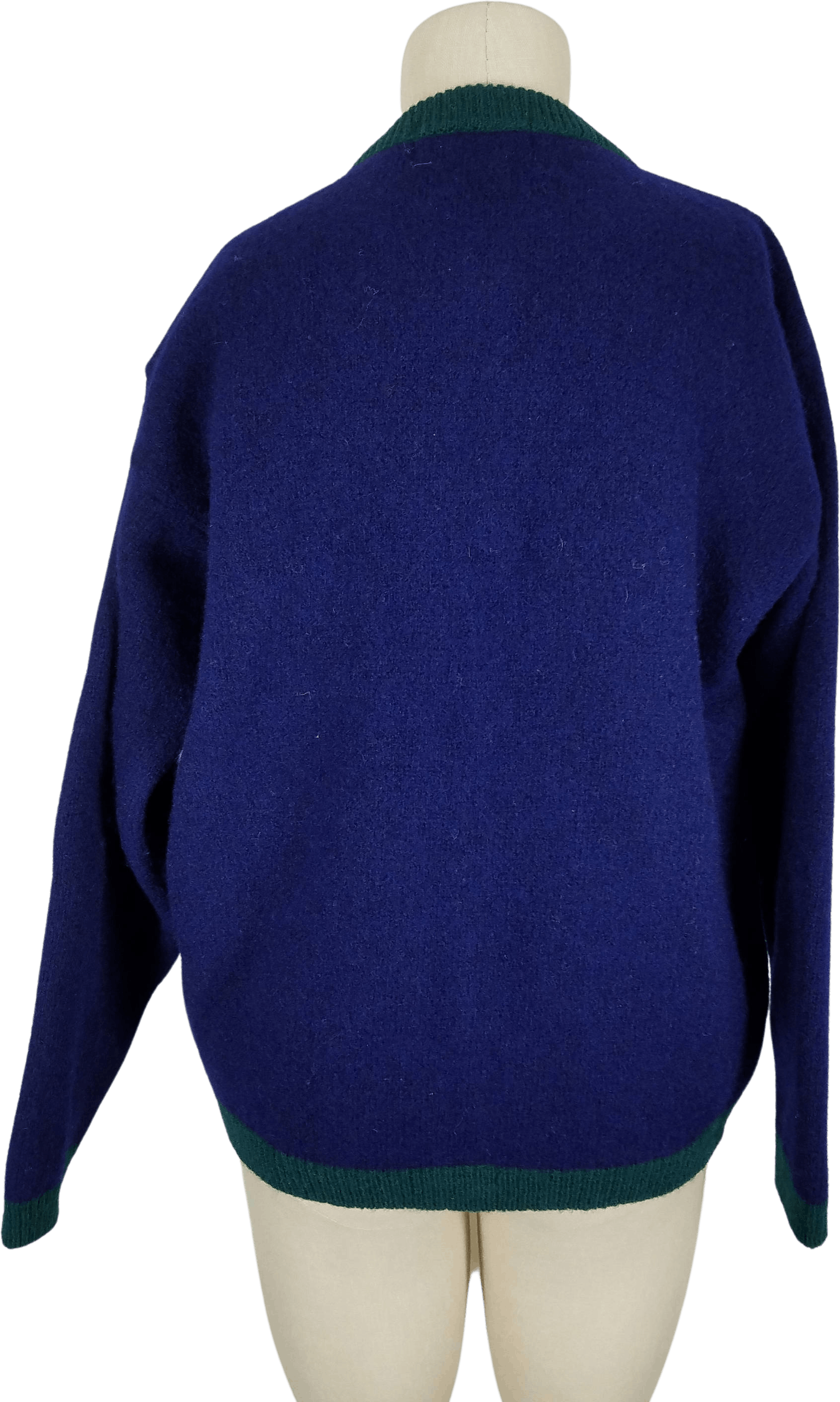 Vintage Blue Multicolor Floral Print Wool Knit Cardigan by Pitlochry ...