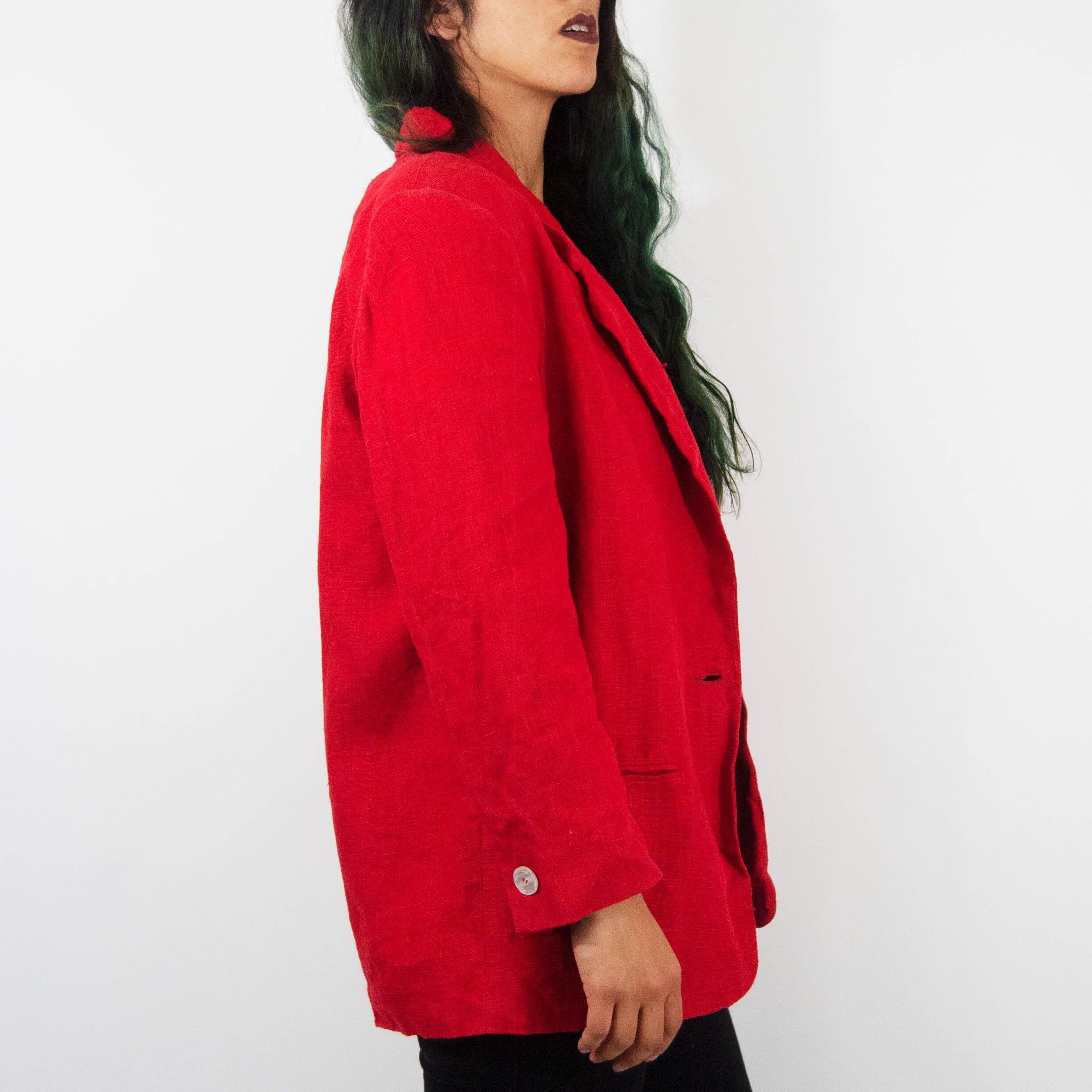 Vintage 80's Fire Engine Red Oversized Blazer by International Scene ...