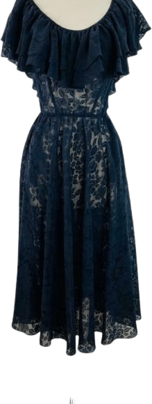 Vintage 80’s/90’s Black Ruffle Floral Lace Dress | Shop THRILLING