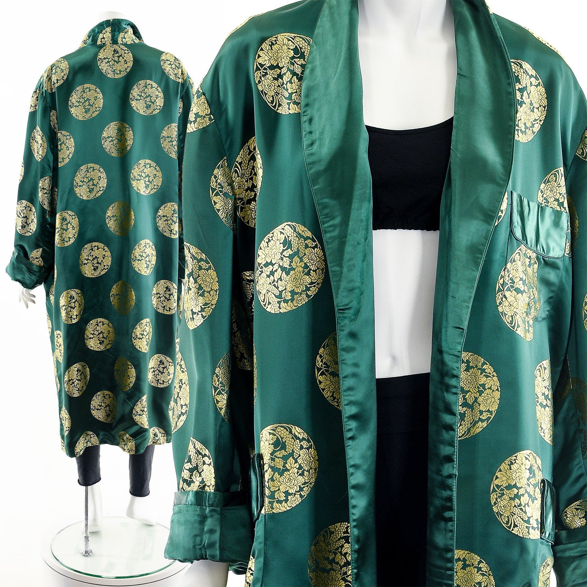 Vintage 50’s-60’s Emerald Green Silk Duster Coat | Shop THRILLING