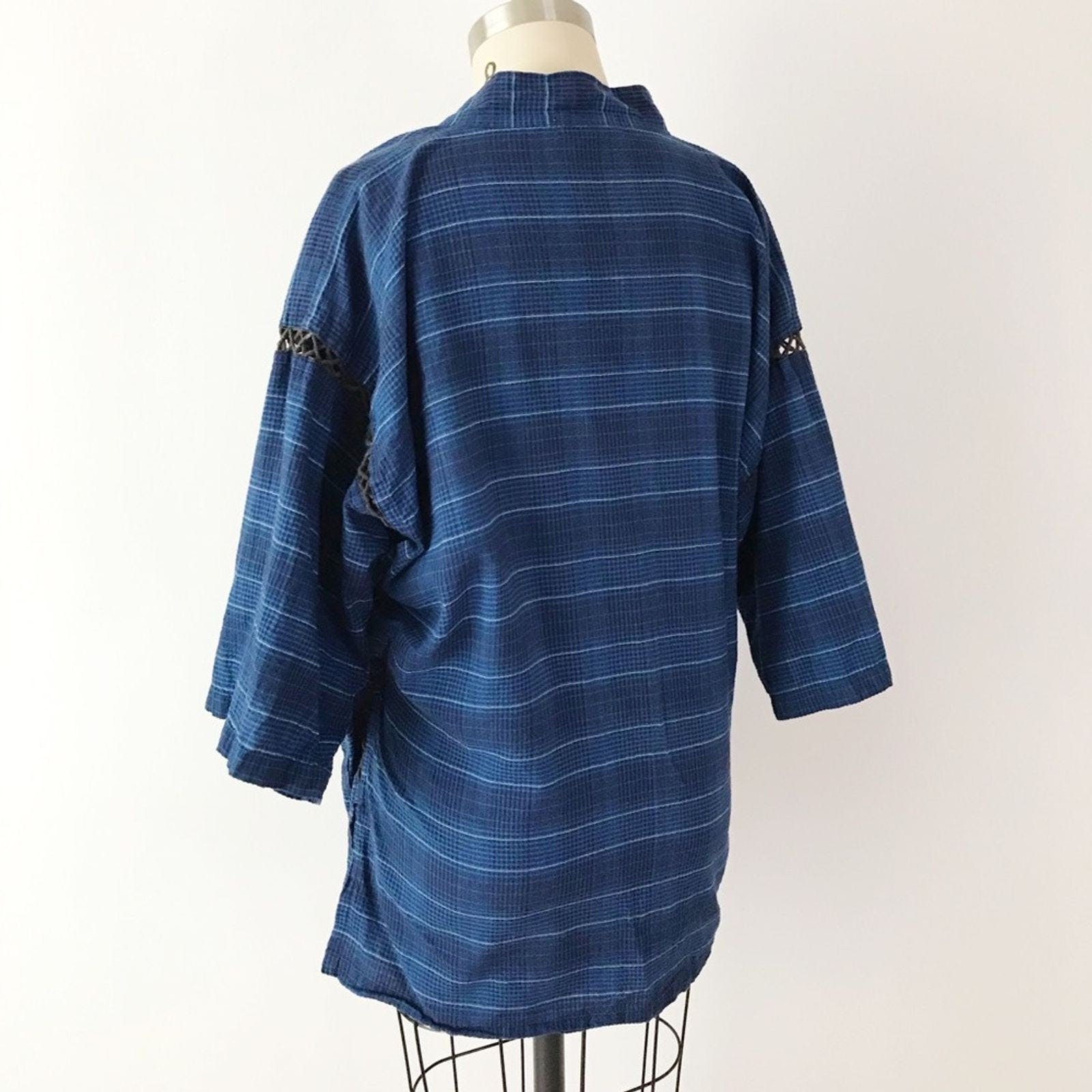 Vintage Blue Plaid Japanese Style Robe by Hiroko Koshino | Shop THRILLING