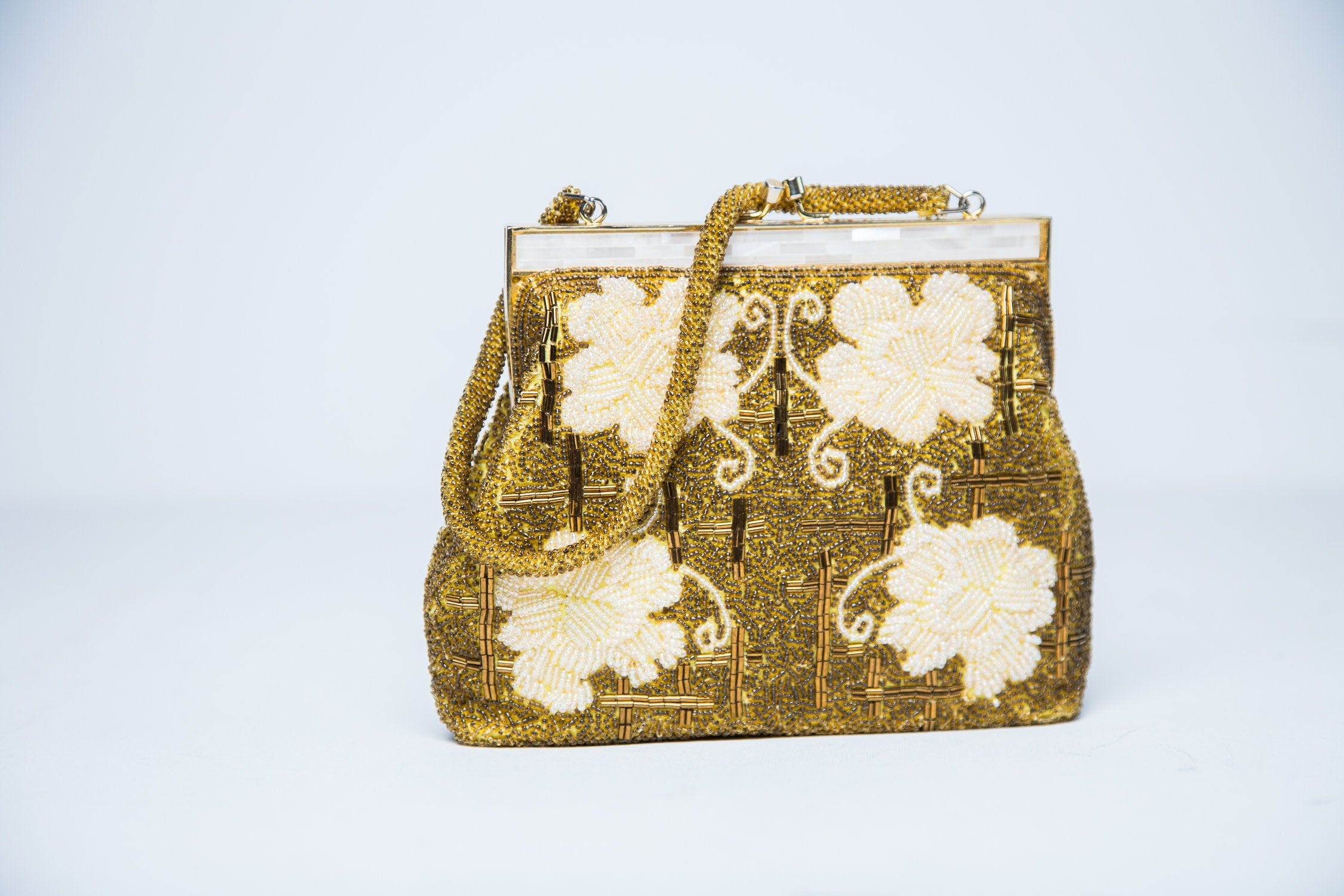 Vintage Gold Beaded Purse with Beaded Strap | Shop THRILLING