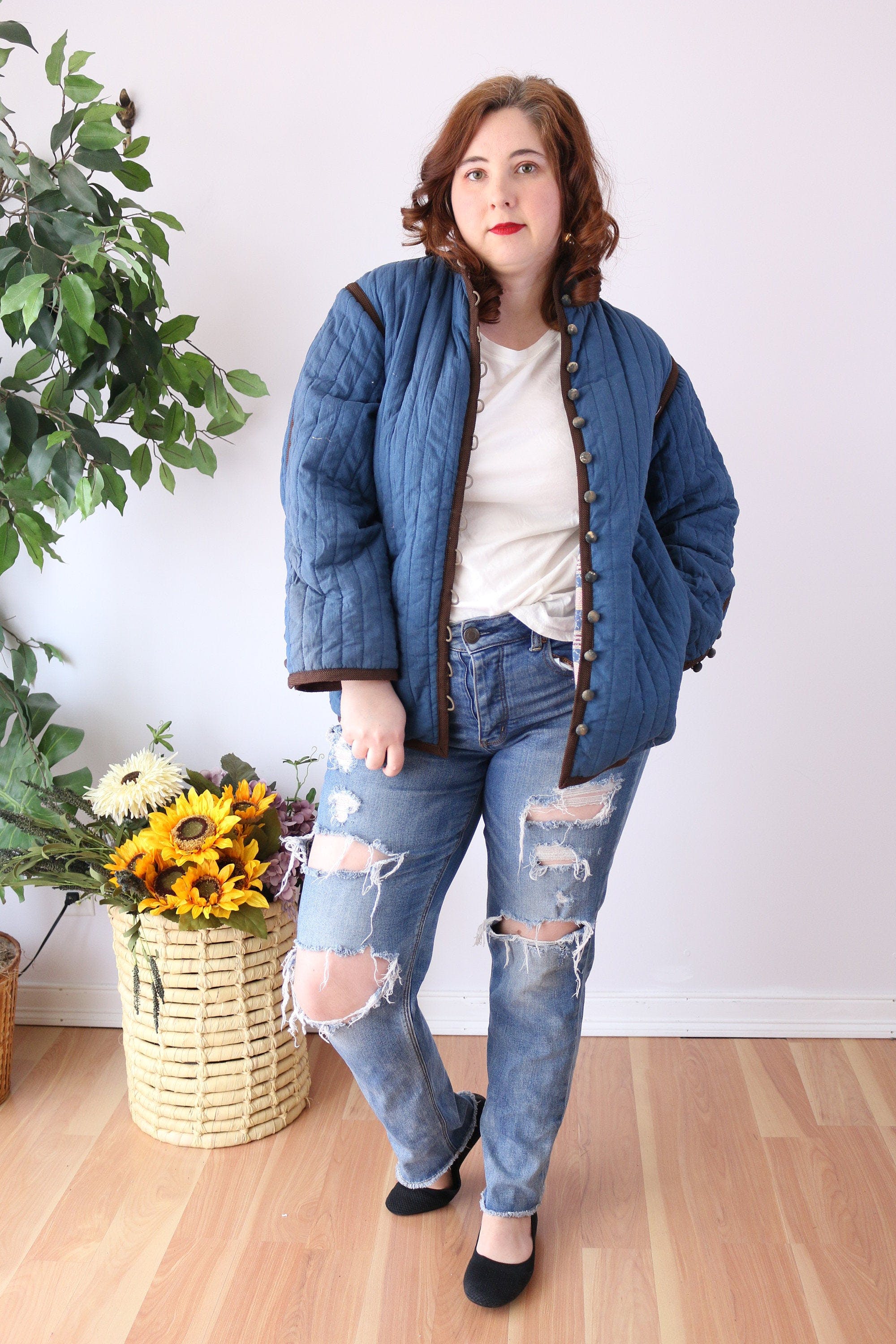 Vintage Indigo Blue Quilted Cotton Jacket | Shop THRILLING