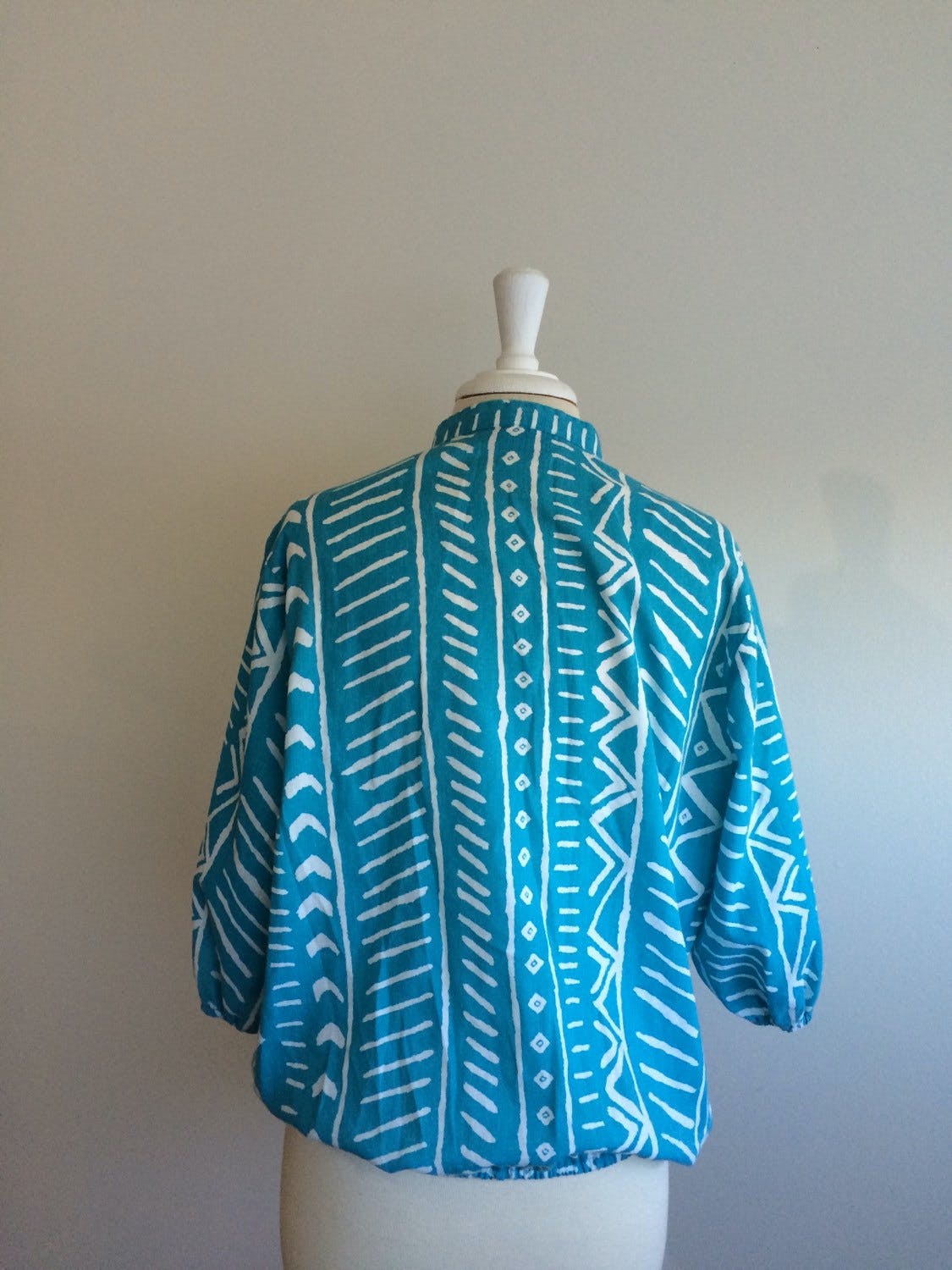 Vintage Turquoise Boho Tribal Print Summer Top | Shop THRILLING