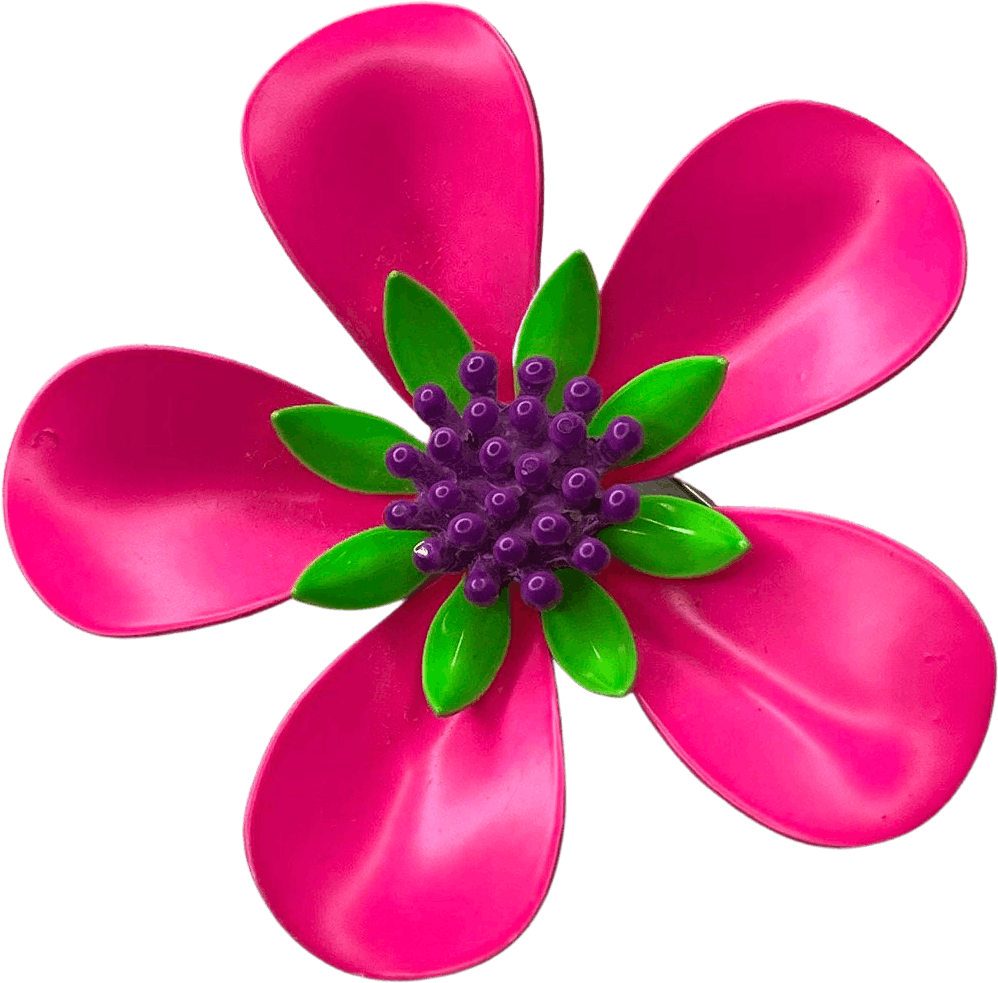 Vintage 60's Hot Pink Flower Pin | Shop THRILLING