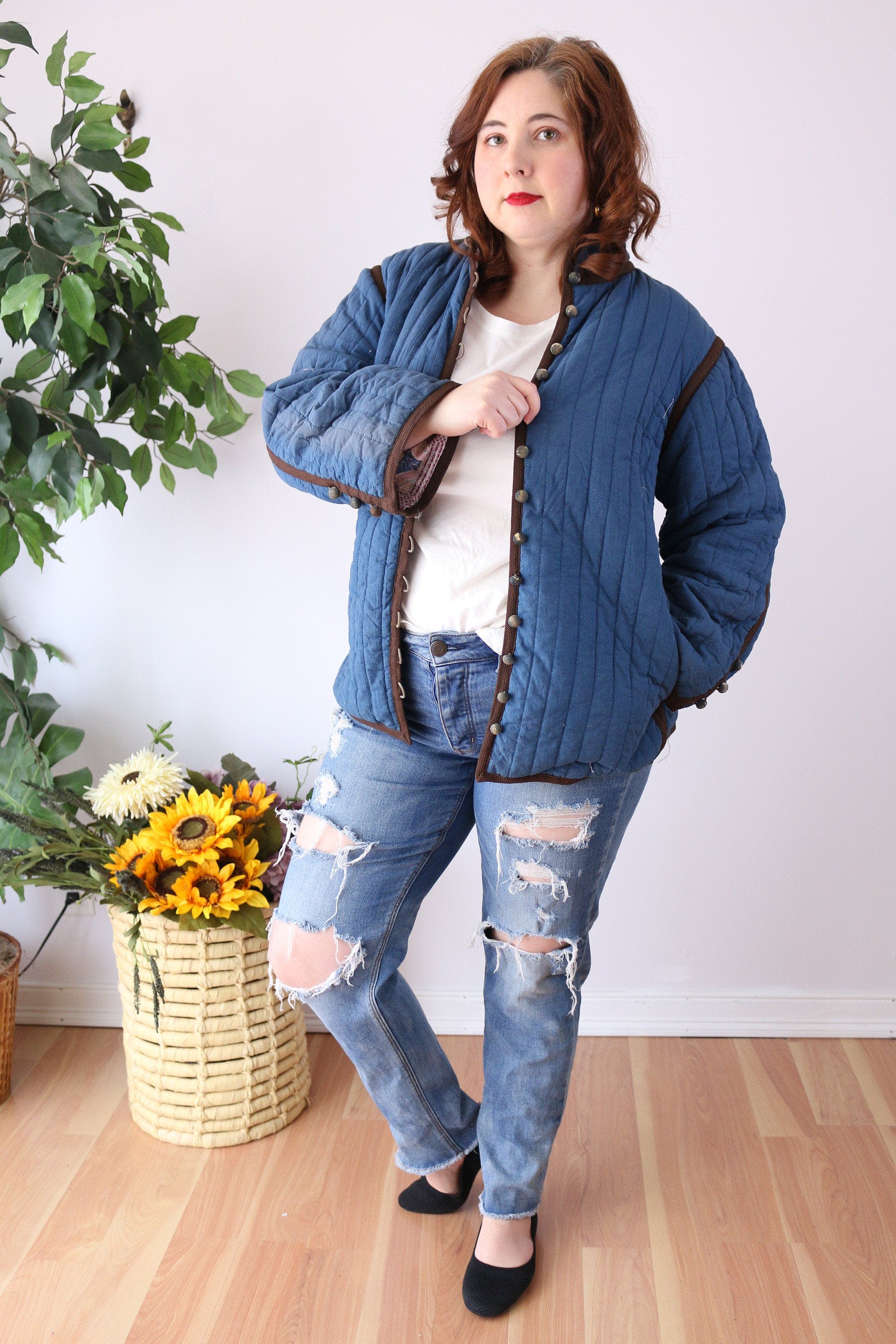 Vintage Indigo Blue Quilted Cotton Jacket | Shop THRILLING