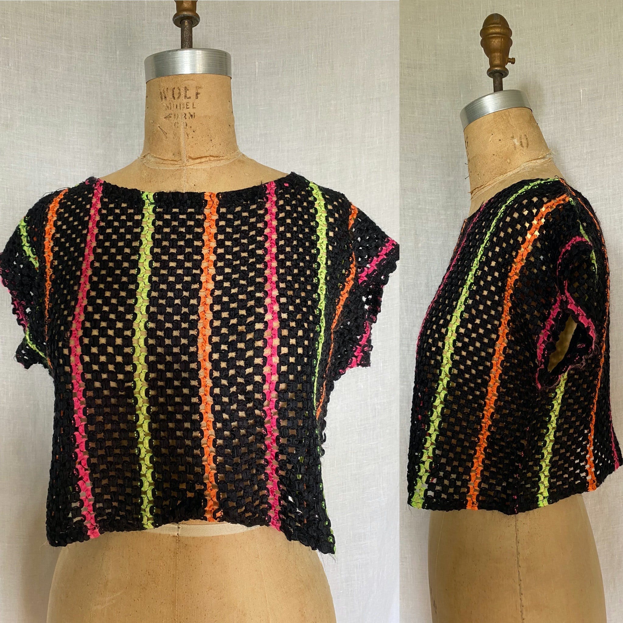 Vintage 80's Neon/Black Crop Top | Shop THRILLING