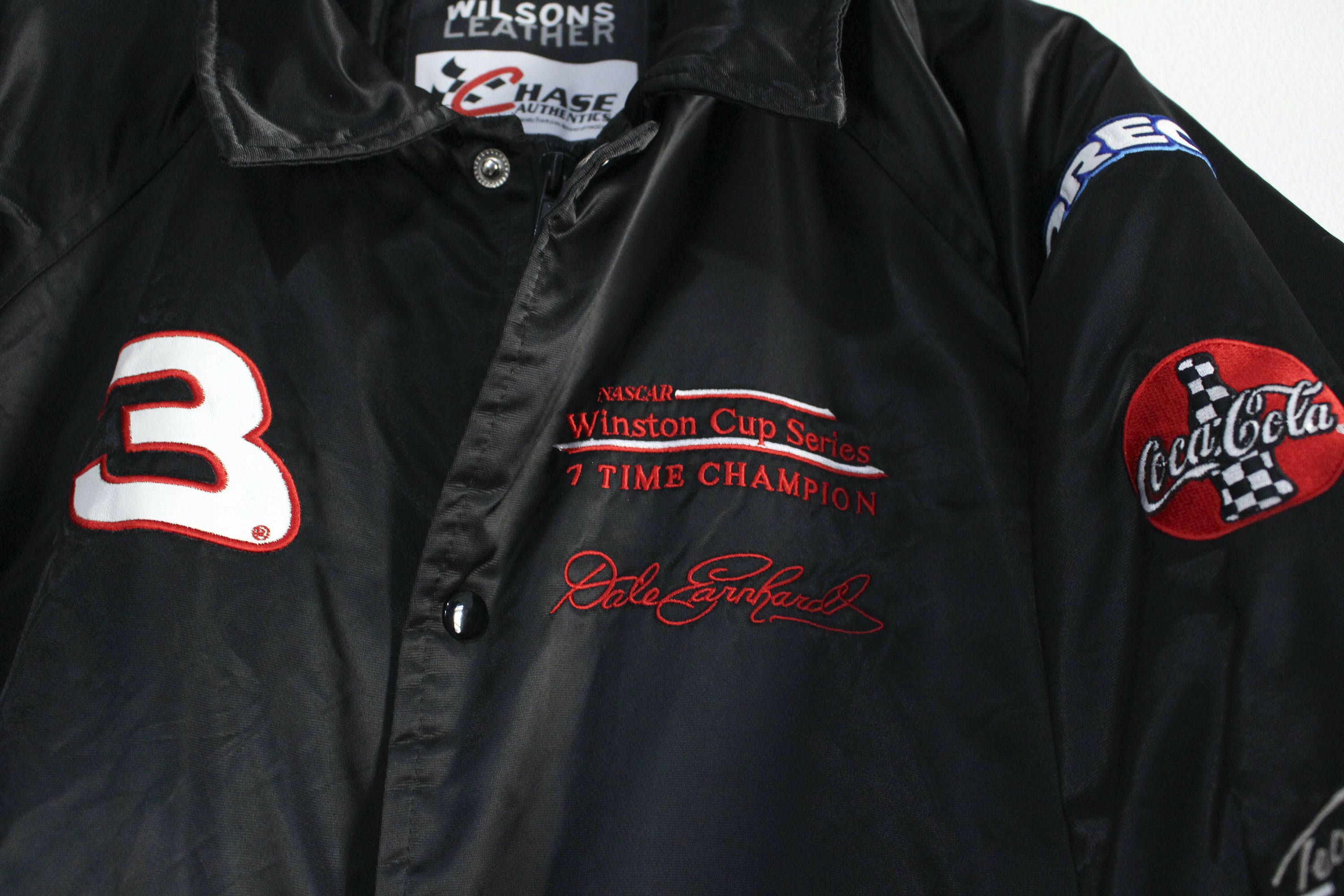 Vintage Black Dale Earnhardt Winston Cup Nascar Champion Leather Jacket ...