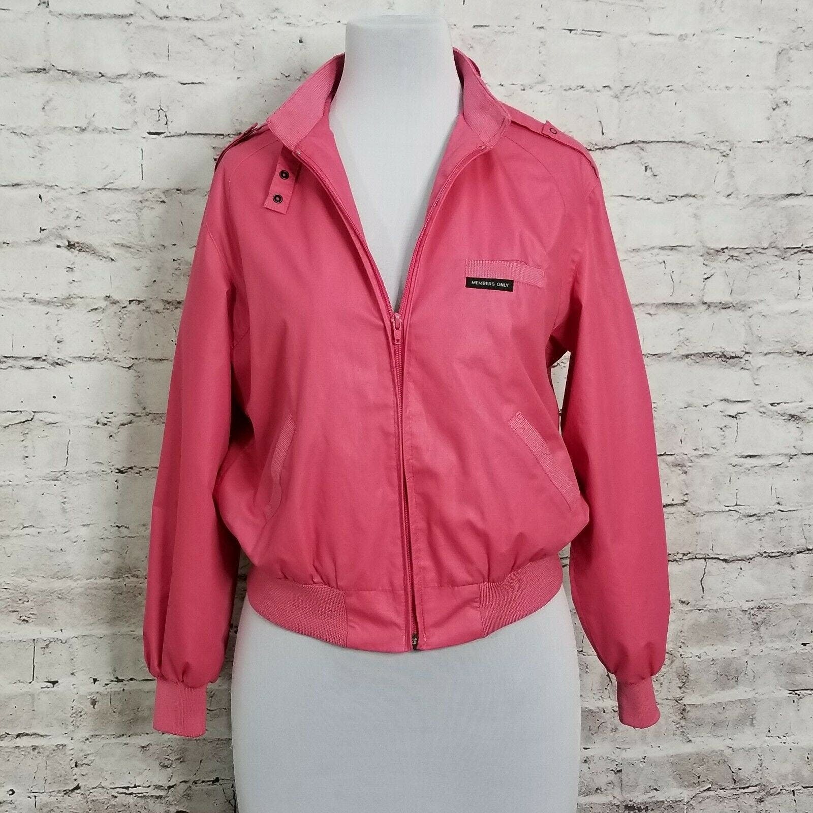 Vintage 80's Dark Pink Full Zip Up Jacket by Members Only | Shop THRILLING