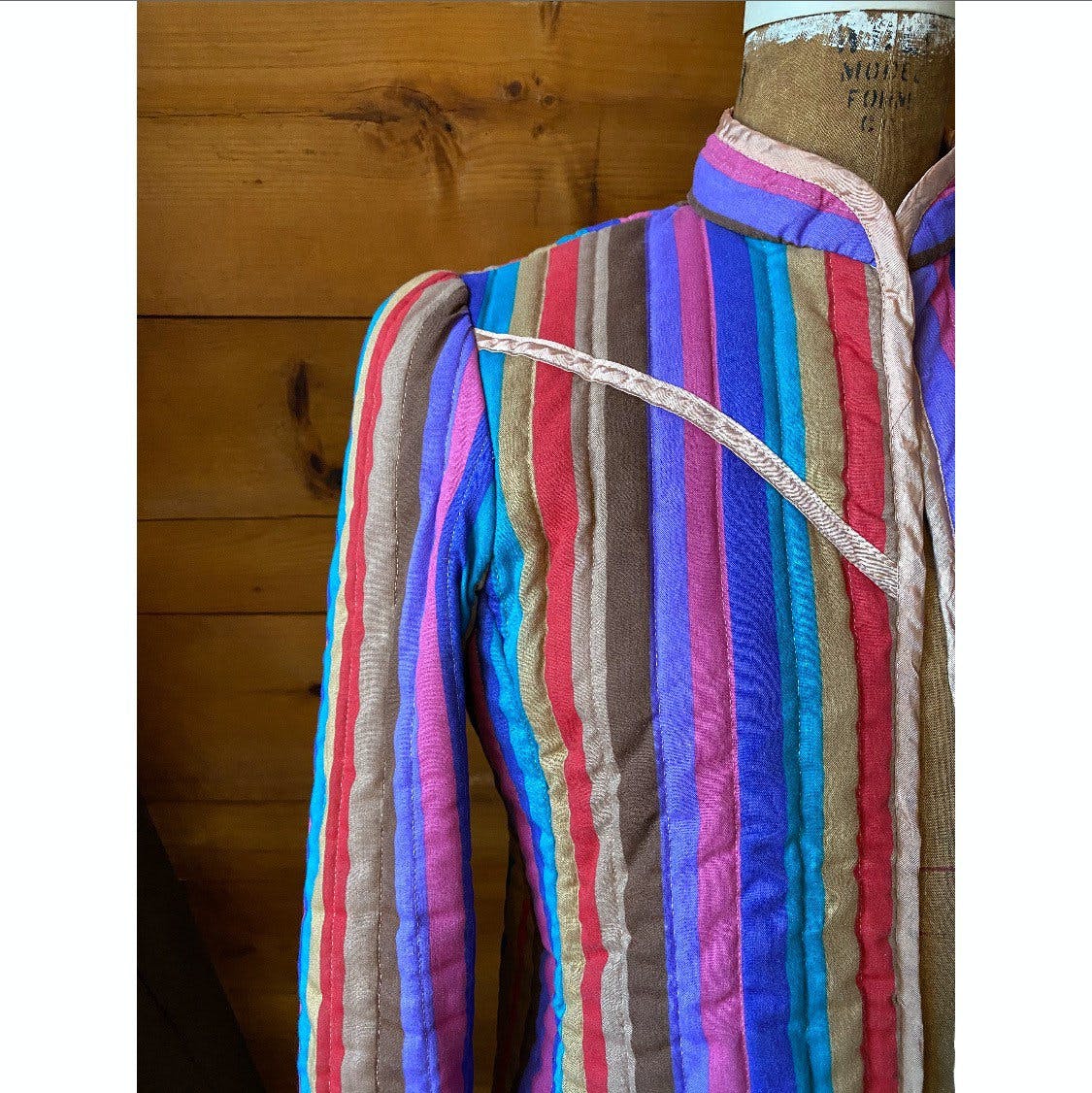 Vintage 70's Quilted Rainbow Stripe Jacket | Shop THRILLING
