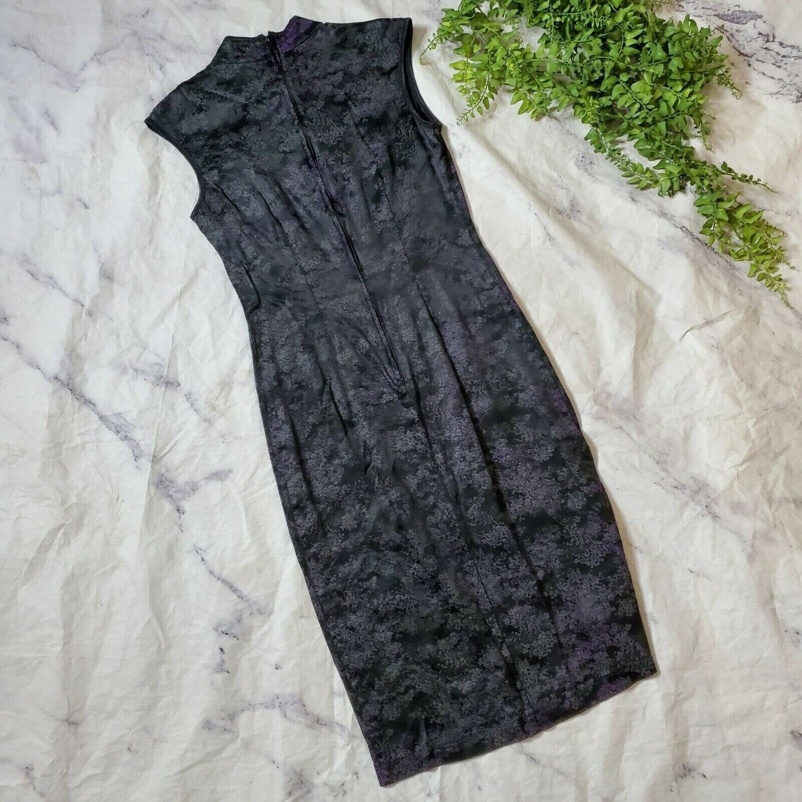 Vintage 90’s Black Floral Print Cheongsam Dress by Morbid Threads ...