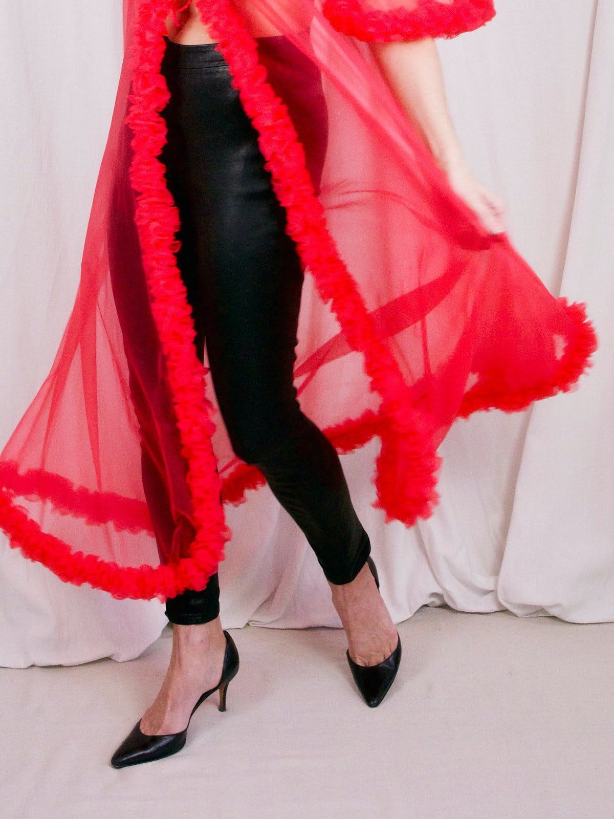 Vintage 60’s Hot Pink Sheer Ruffle Robe | Shop THRILLING