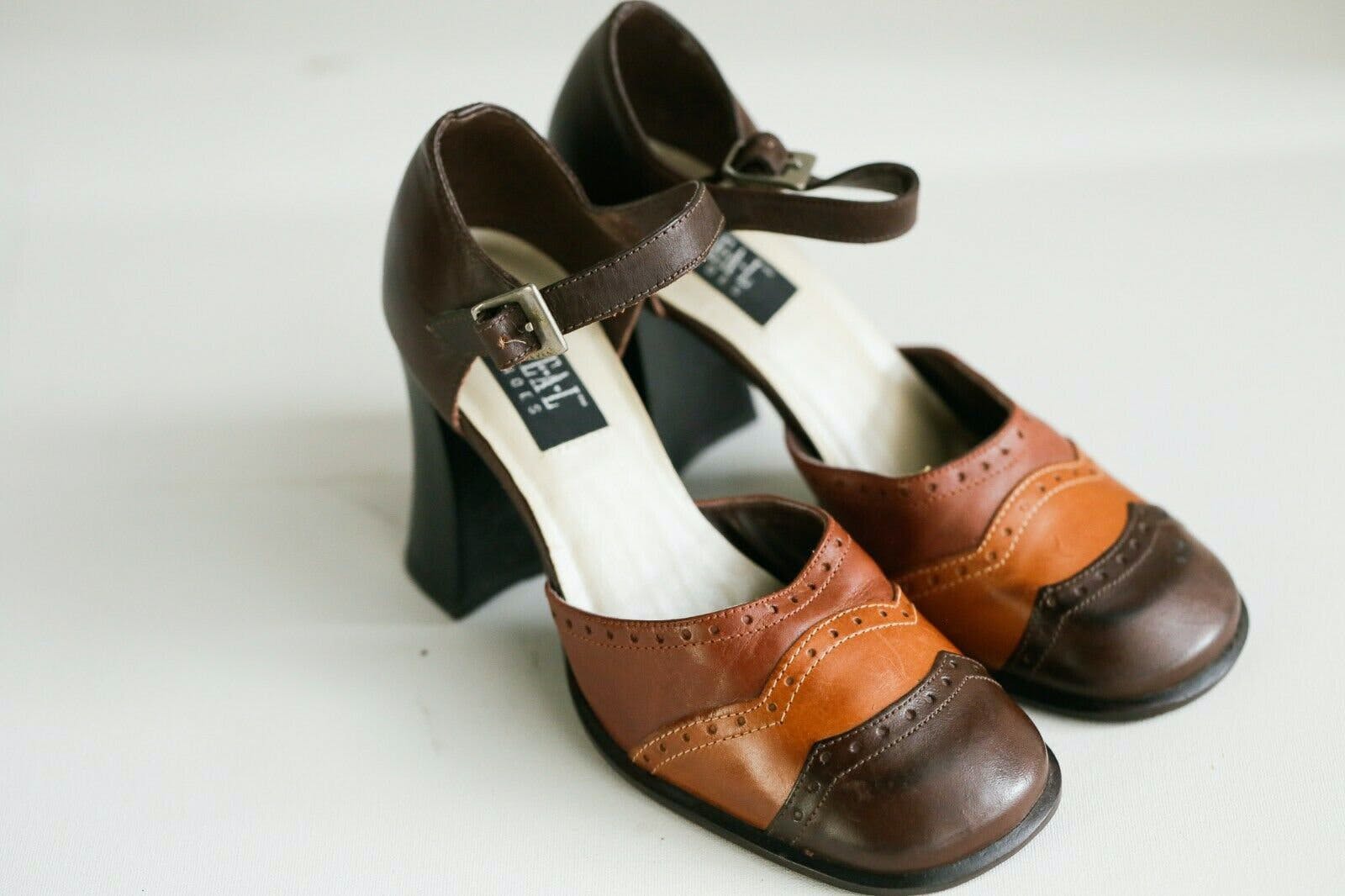 Vintage Patchwork Square Toe Chunky Heel | Shop THRILLING