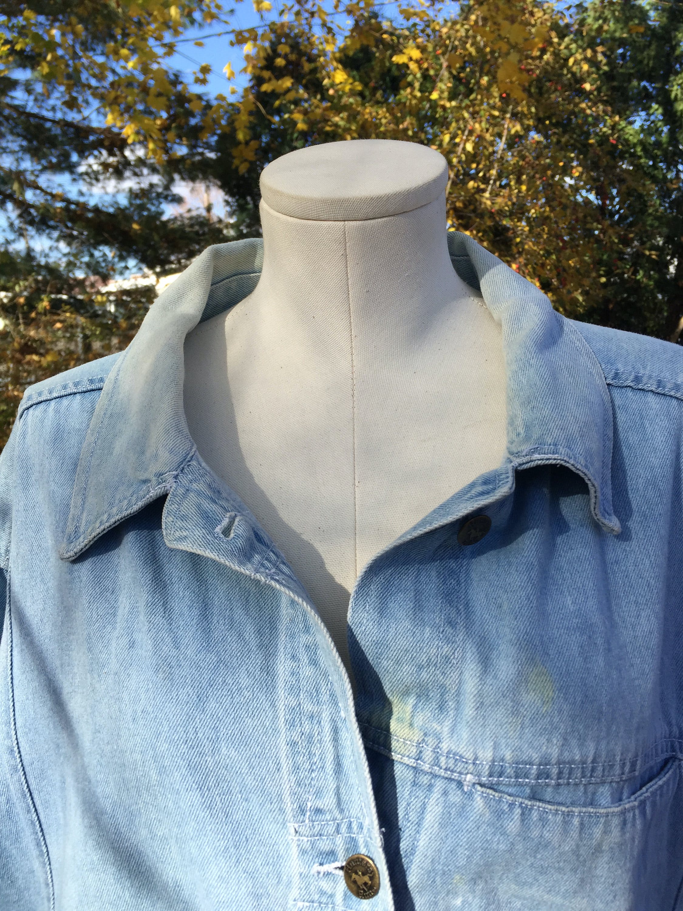 Vintage Light Wash Denim Button Up Jacket by Hunters Run | Shop THRILLING