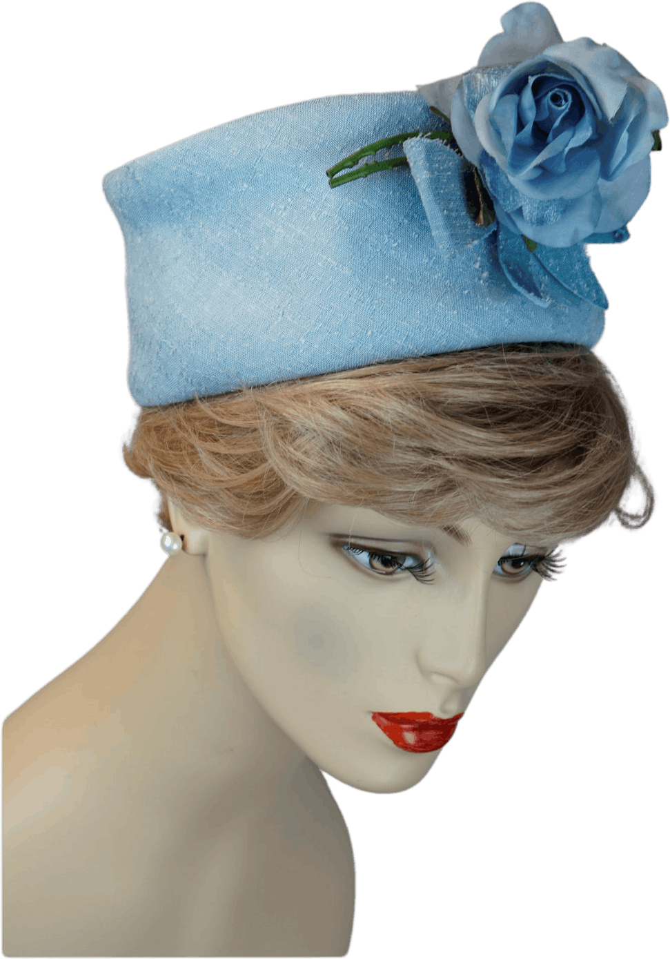 Vintage 60’s Pale Blue Rose Pillbox Hat | Shop THRILLING