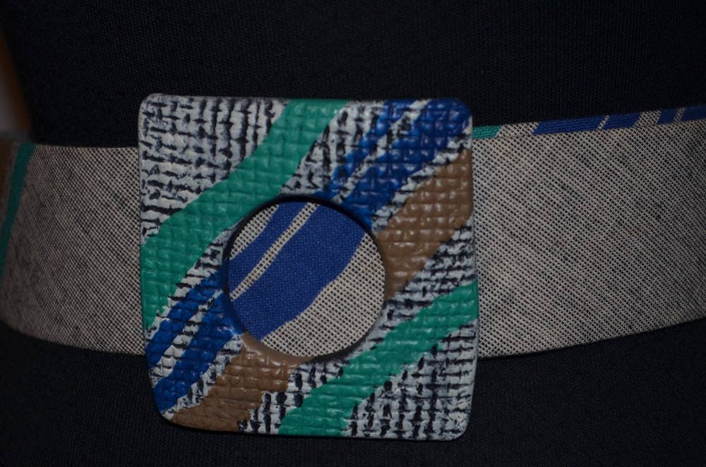 Vintage 80’s Blue Ceramic Buckle Belt | Shop THRILLING