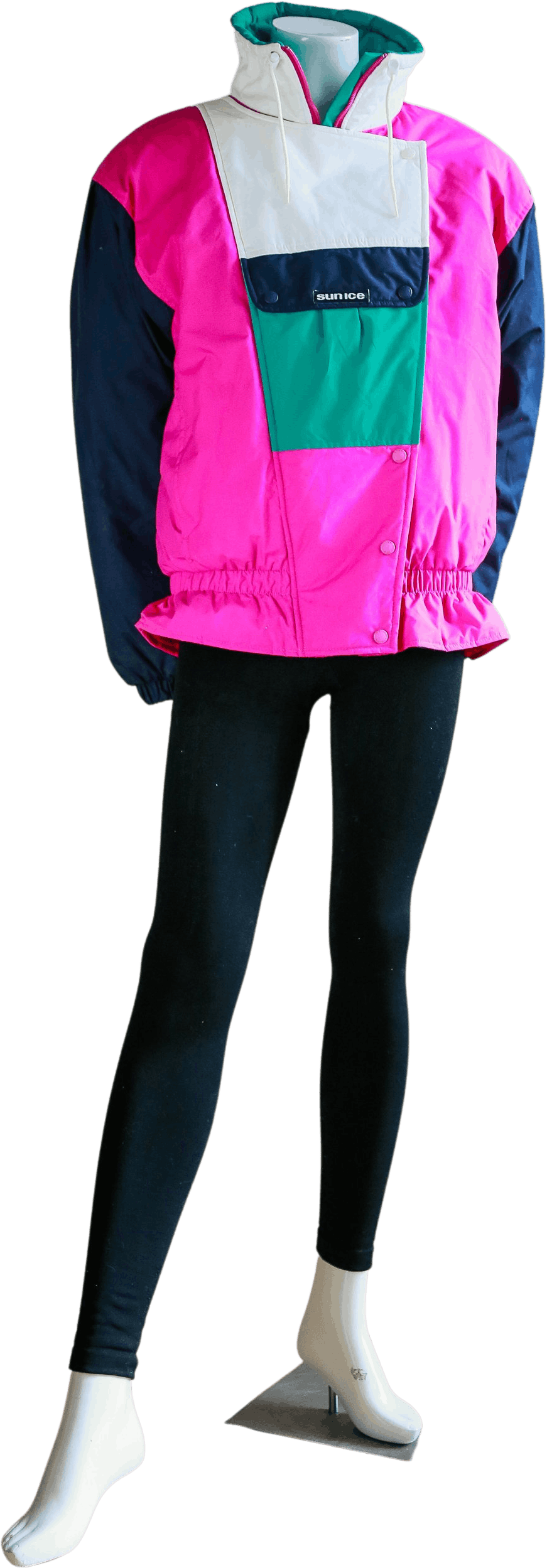 Vintage 90's Pink Turquoise Ski Jacket by SUNICE | Shop THRILLING