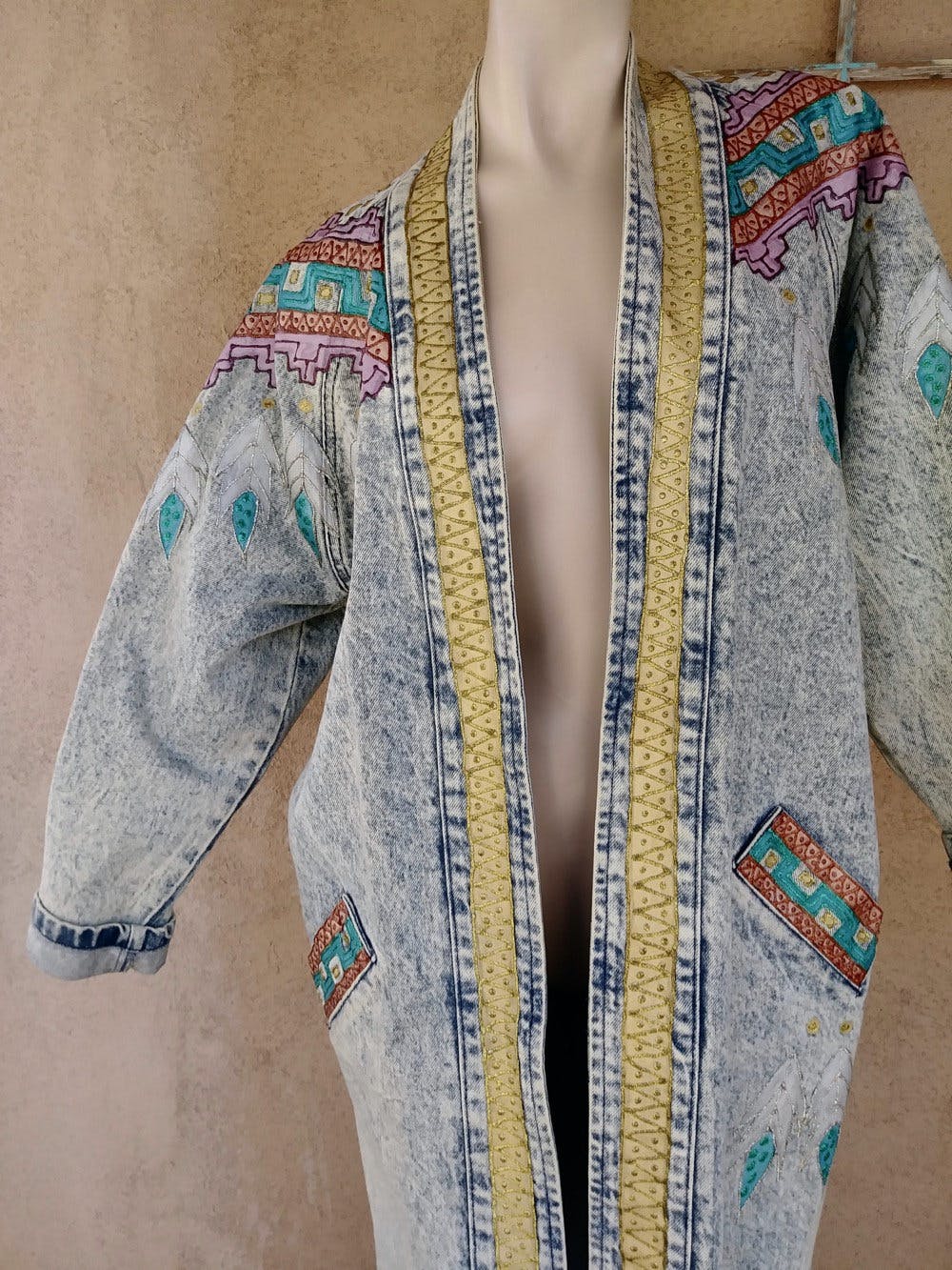 Vintage 80’s Denim Coat Duster Hip Hop Street Style by Uma Designs ...