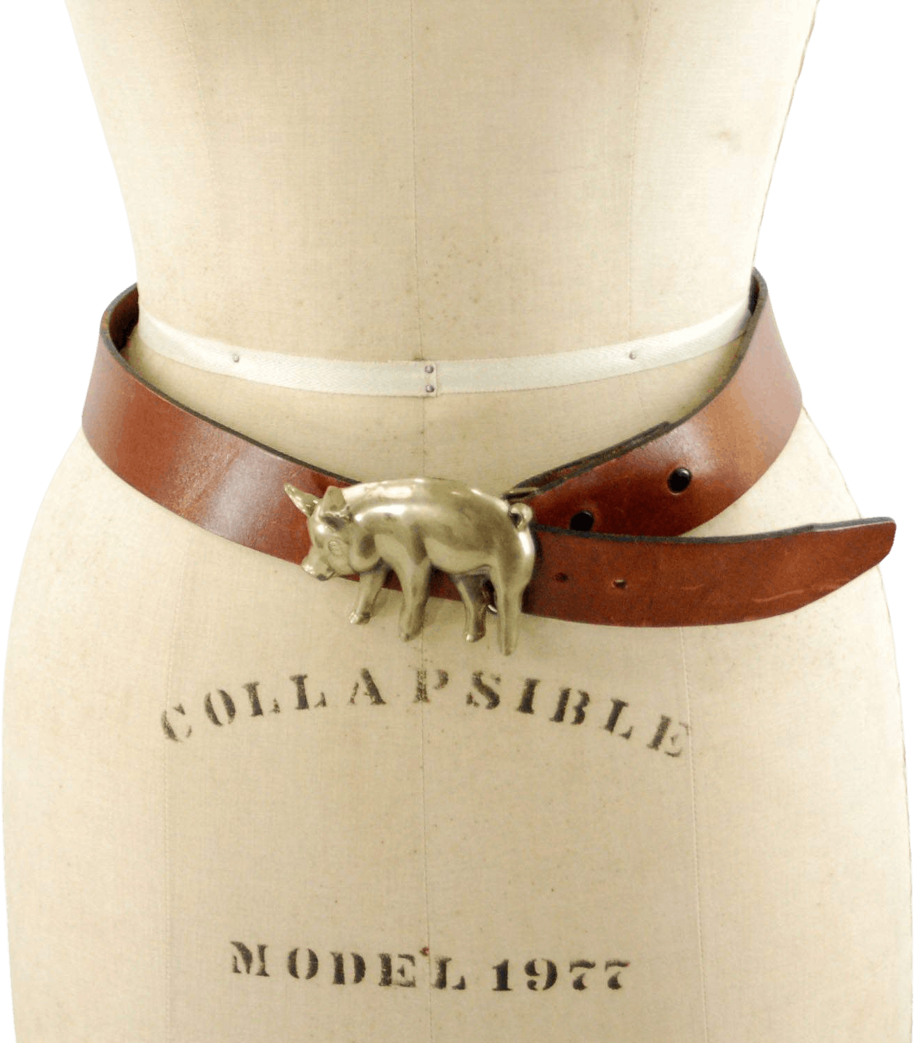 Vintage 70's Brown Leather Belt with Brass Pig Buckle by Baron | Shop ...