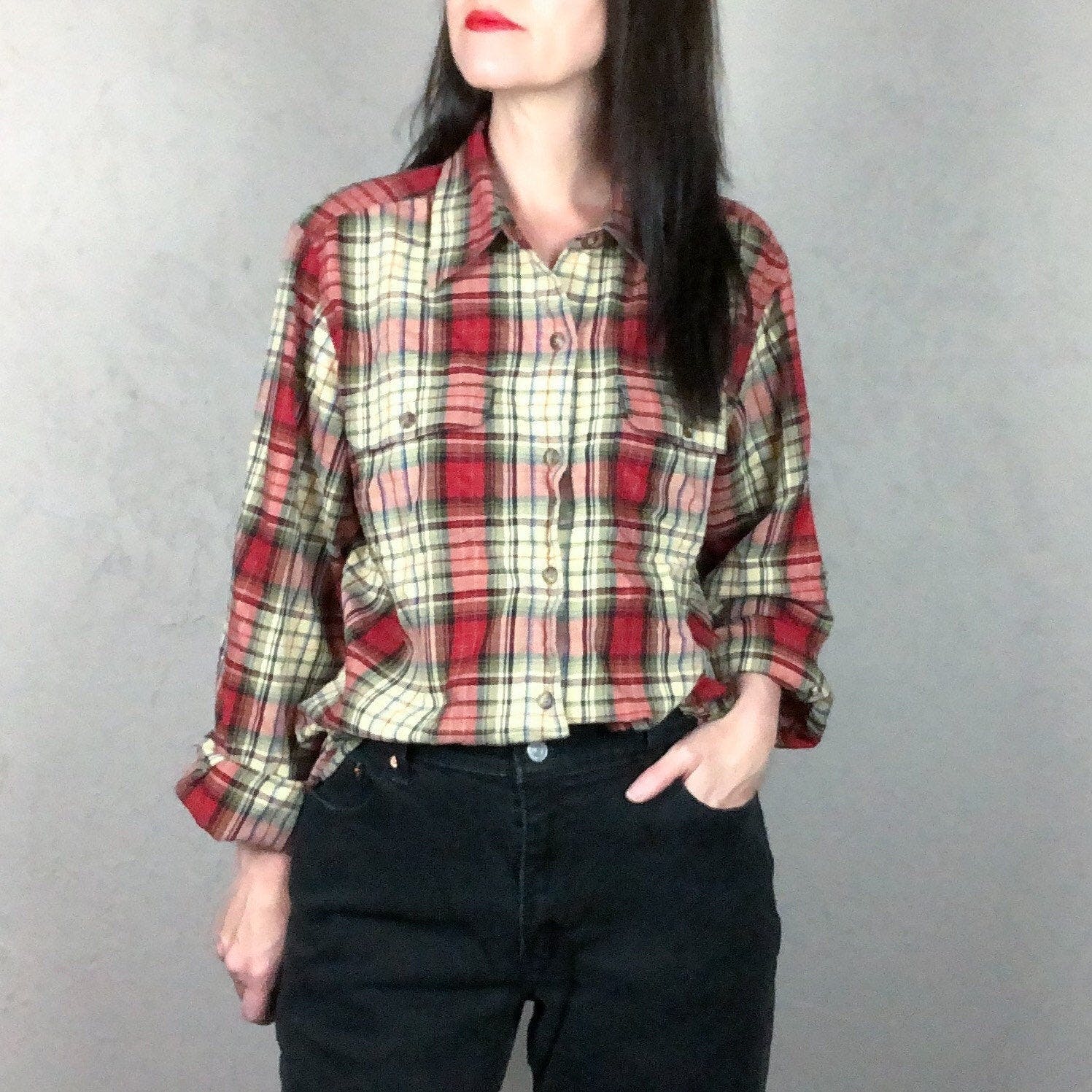 Vintage 80’s Red Cotton Button Up by Liz Claiborne | Shop THRILLING