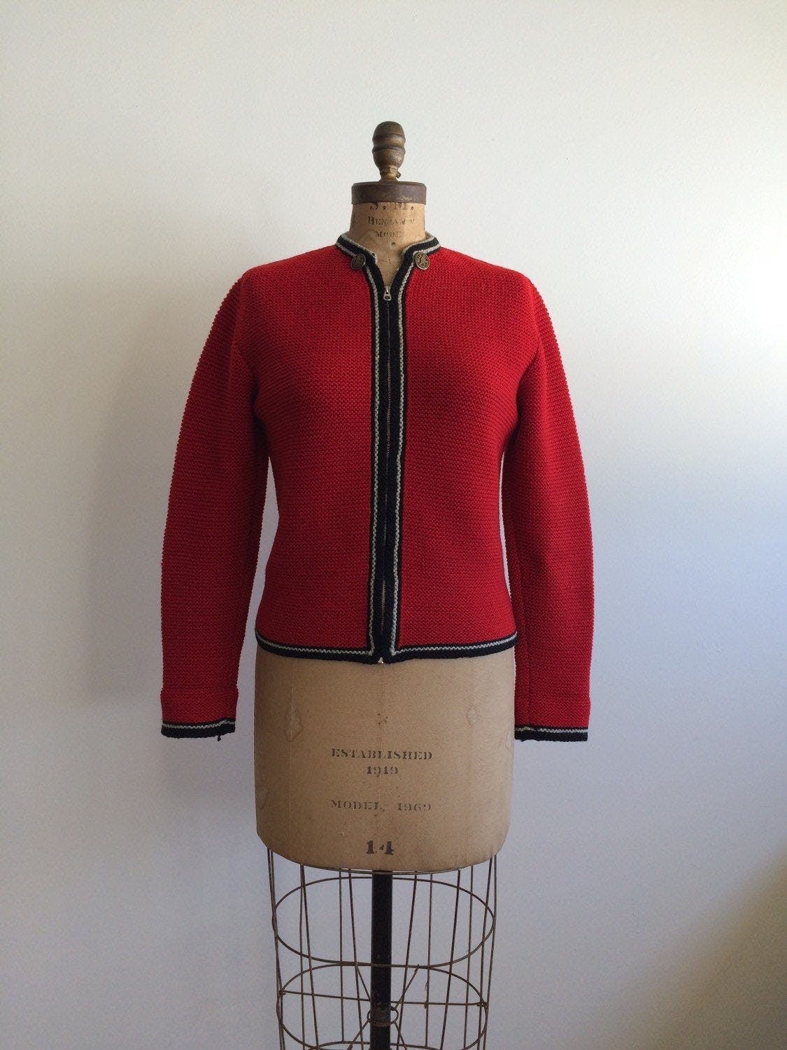 Vintage 50's Red Wool Sweater | Shop THRILLING