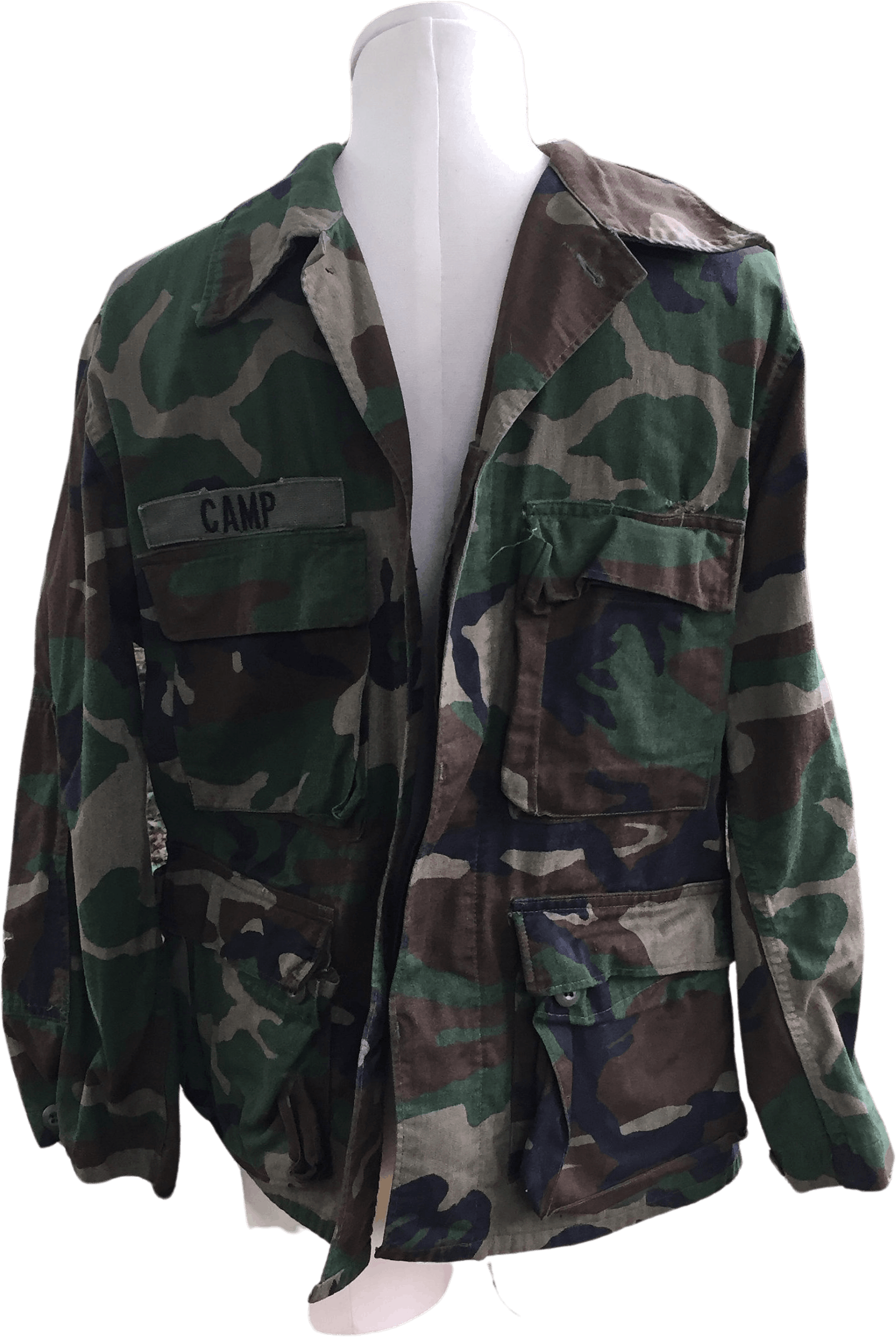 Vintage Camouflage Print Cargo Jacket with Camp Patch | Shop THRILLING