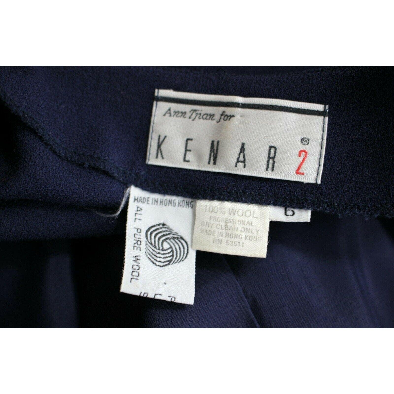 Vintage 90’s Blue Wool Gold Button Up Long Sleeve Dress by Kenar 2 ...