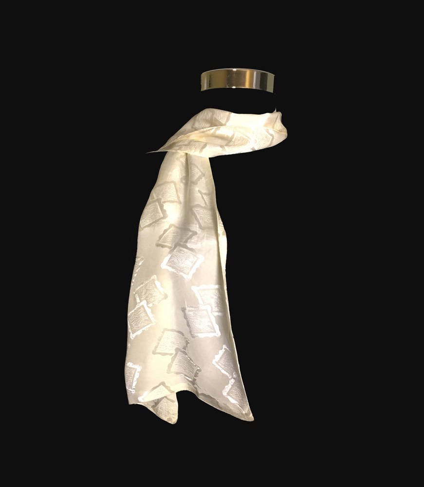 Vintage 50's White Embossed Scarf | Shop THRILLING