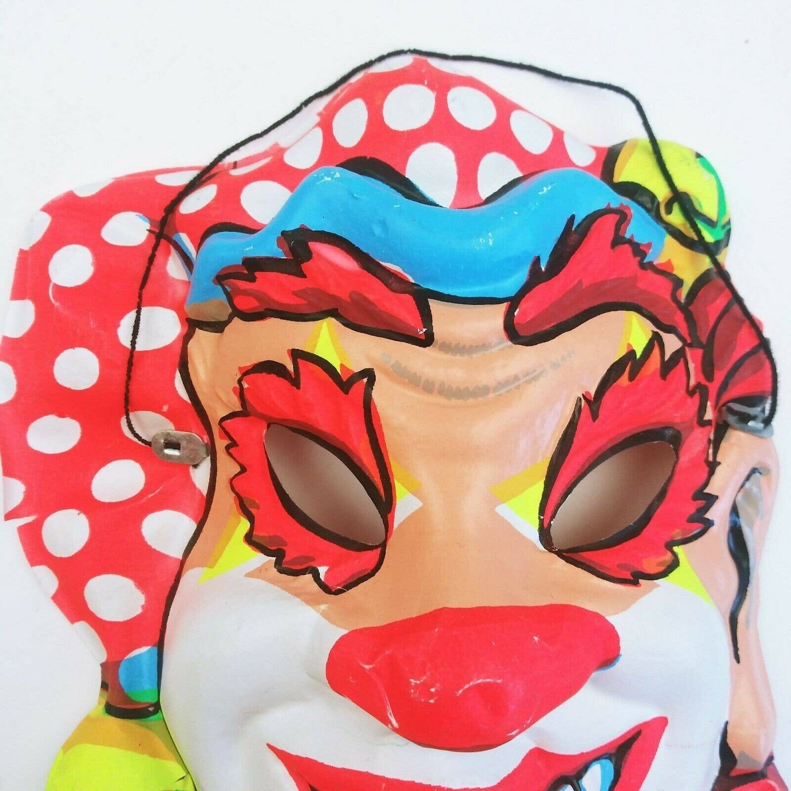 Vintage 60’s Creepy Bright Clown Costume Halloween Mask | Shop THRILLING