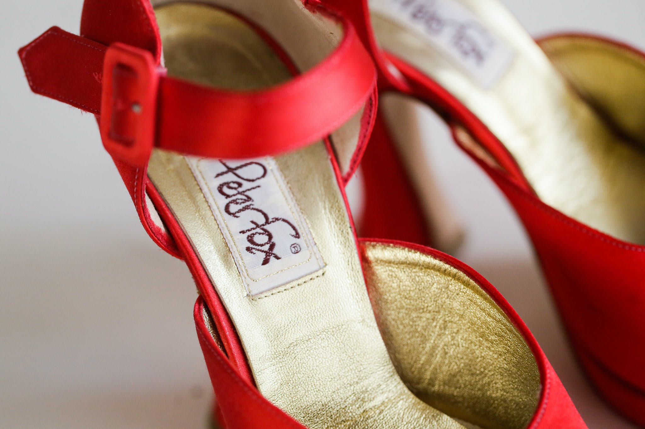 Vintage Red Silk Ankle Strap Heels | Shop THRILLING