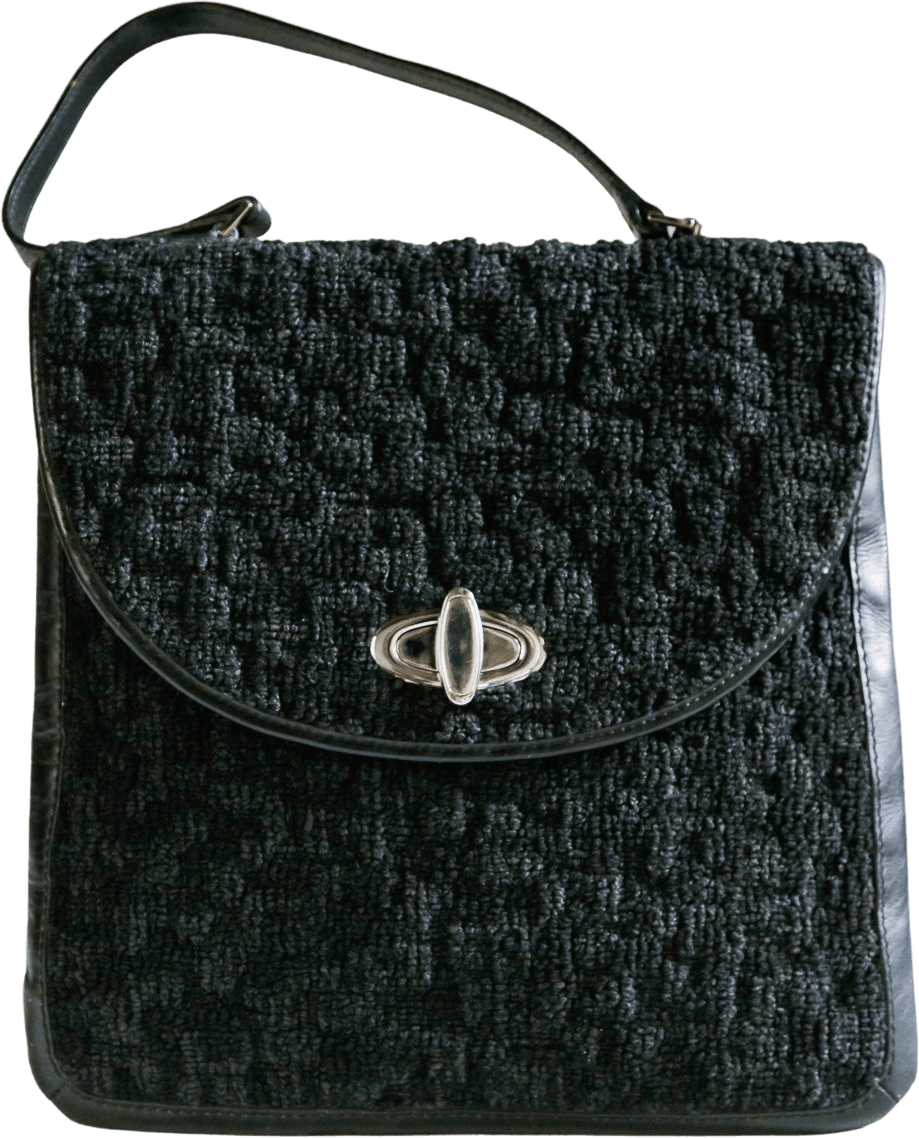 Vintage Dark Grey Textured Shoulder Bag by Jerry Terrence | Shop THRILLING