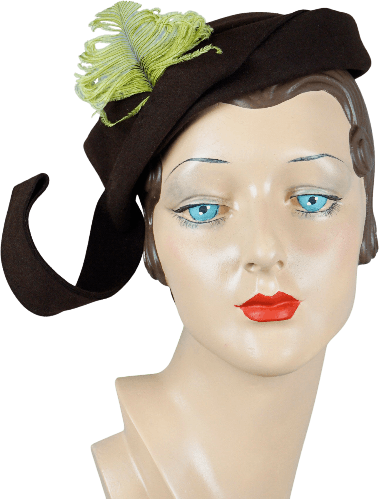 vintage-40-s-green-feather-close-hat-by-lazarus-model-of-cincinnati