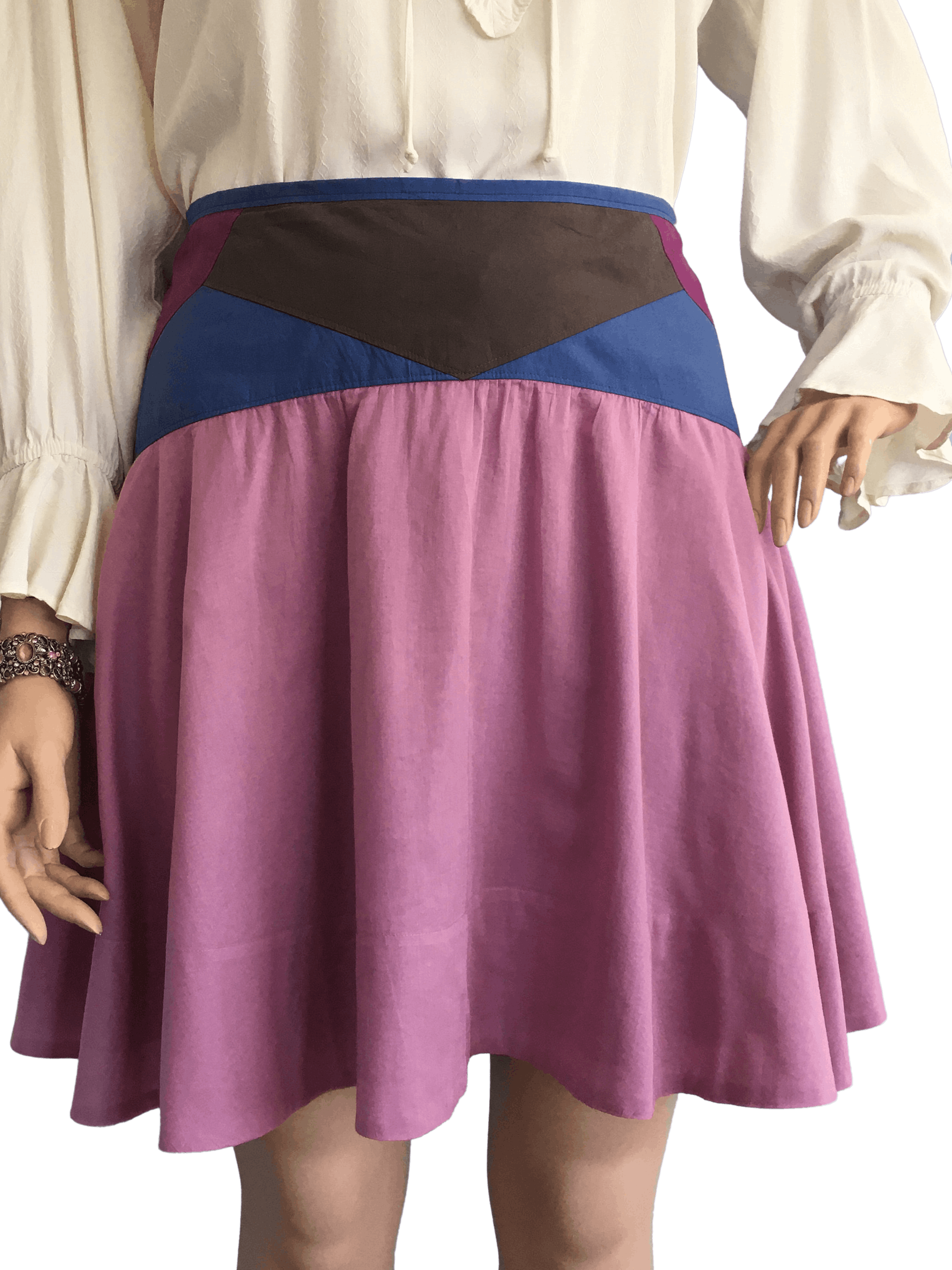 Vintage 90’s/00’s Purple Circle Skirt with Colorblock Waist | Shop ...