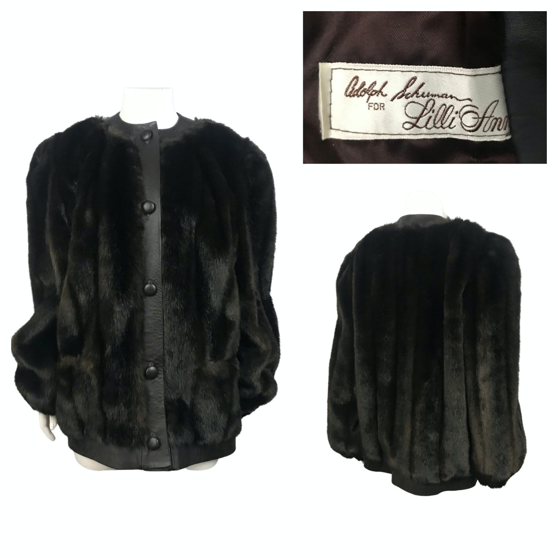 Vintage 60’s Black Fur And Leather Jacket by Lilli Ann | Shop THRILLING