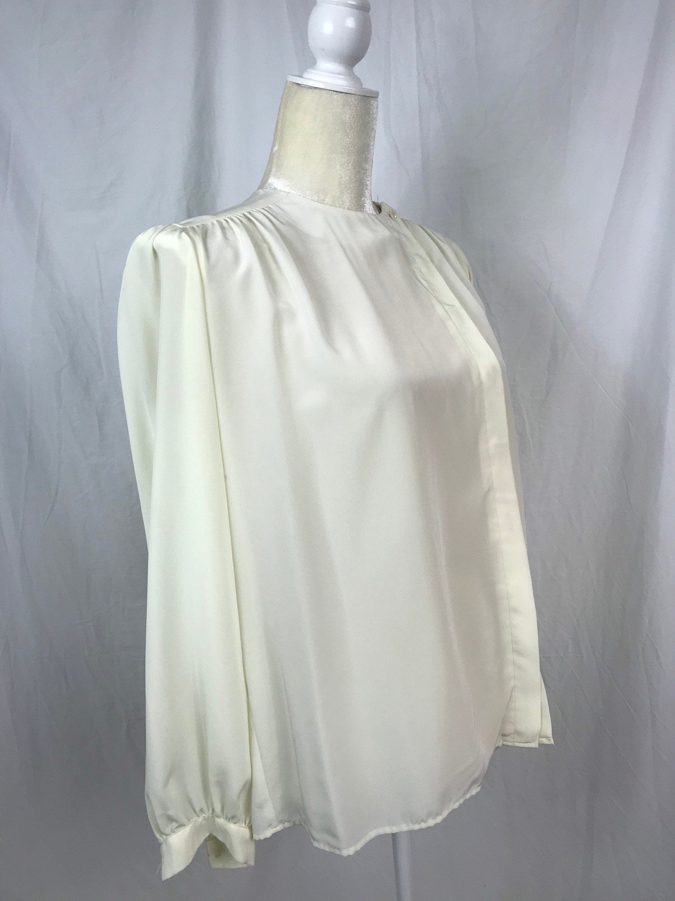 Vintage Long Sleeve Ivory Blouse | Shop THRILLING