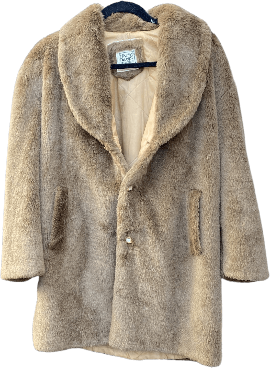 Vintage 80’s Neutral Brown Faux Fur Coat | Shop THRILLING