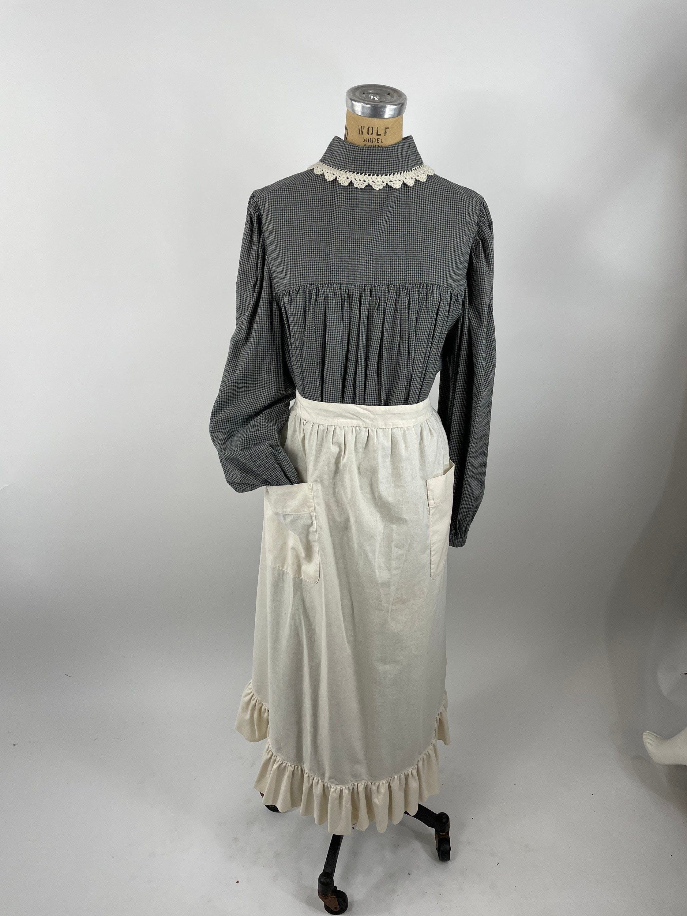Vintage Victorian Reproduction Dress with Apron and Bonnet | Shop THRILLING