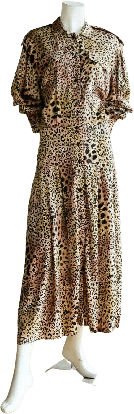 Vintage 90's Animal Print Button Down Maxi Dress | Shop THRILLING