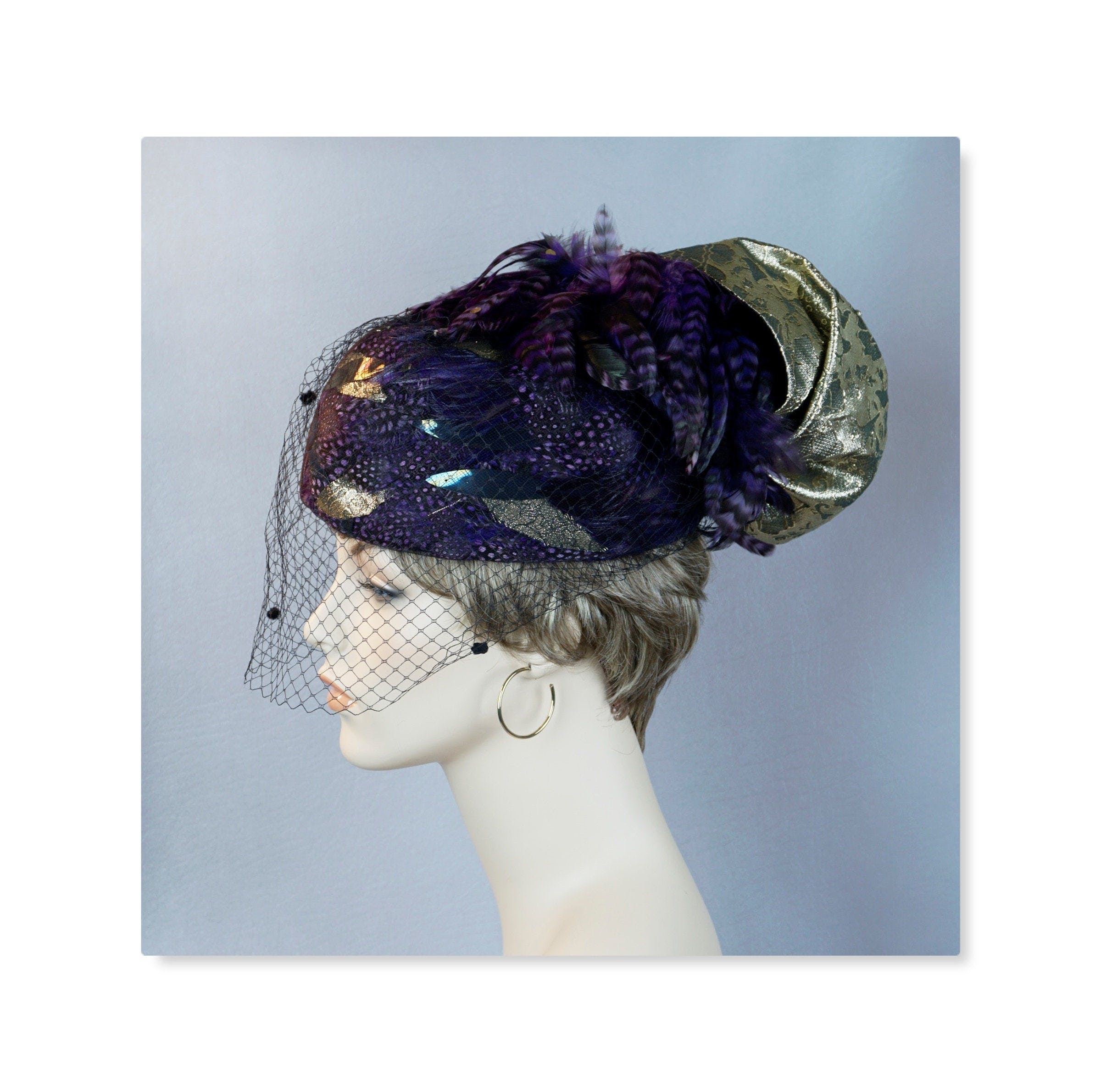 Vintage Plum Feather Statement Hat by Don Anderson | Shop THRILLING