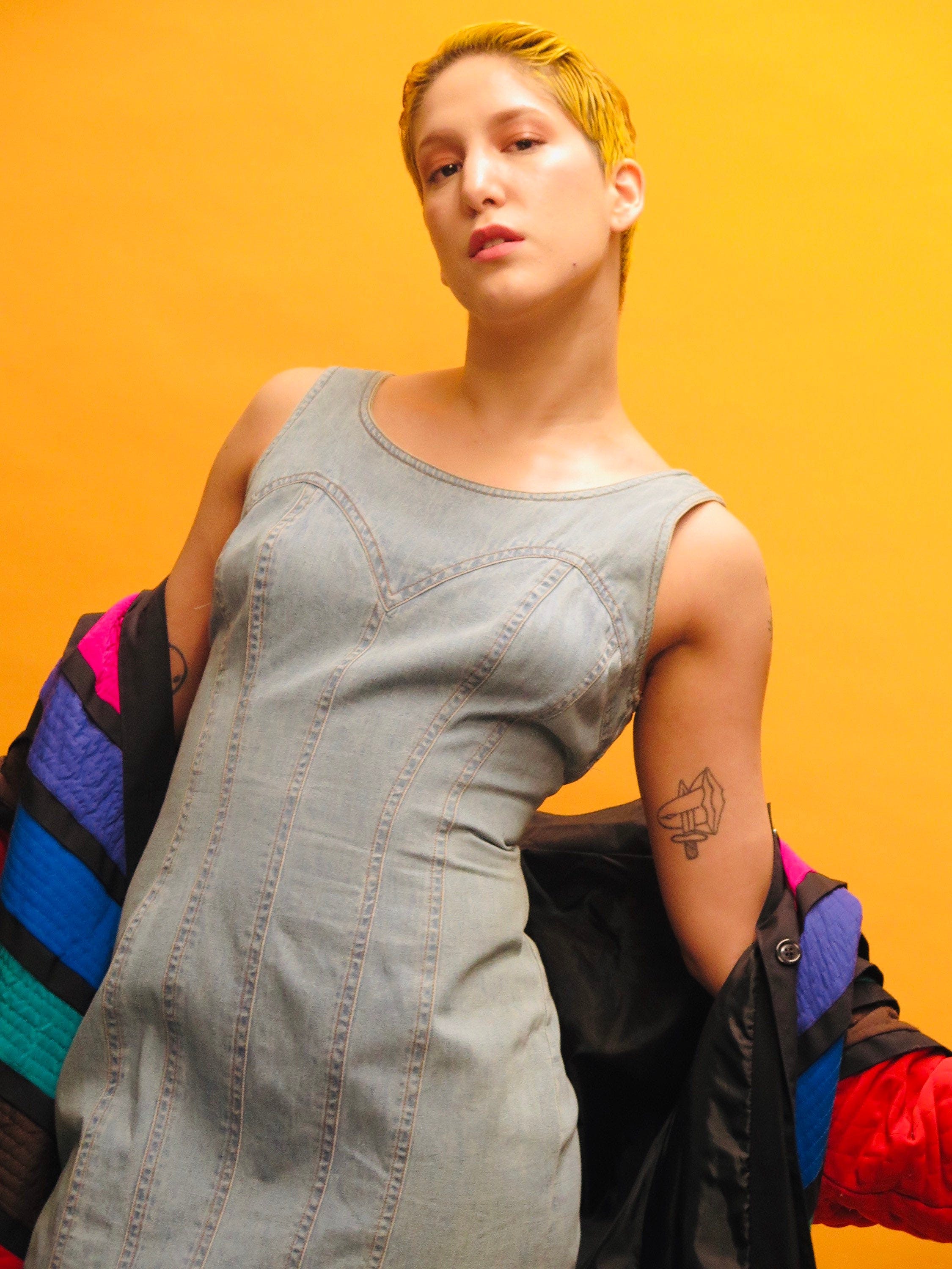 Vintage 90's Denim Bombshell Dress by Karen Alexander | Shop THRILLING