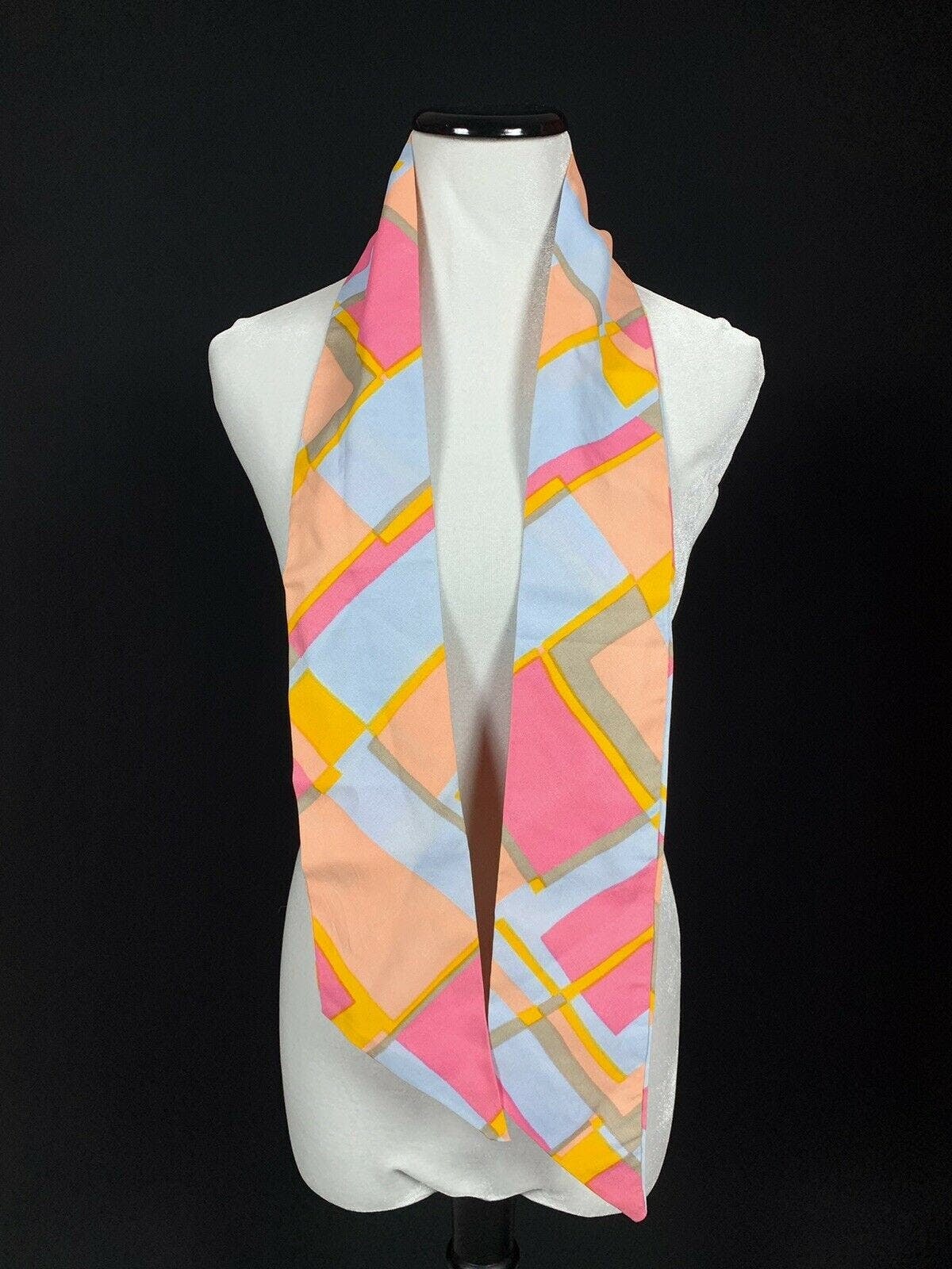 Vintage 60's Pastel Op Art Plaid Scarf | Shop THRILLING