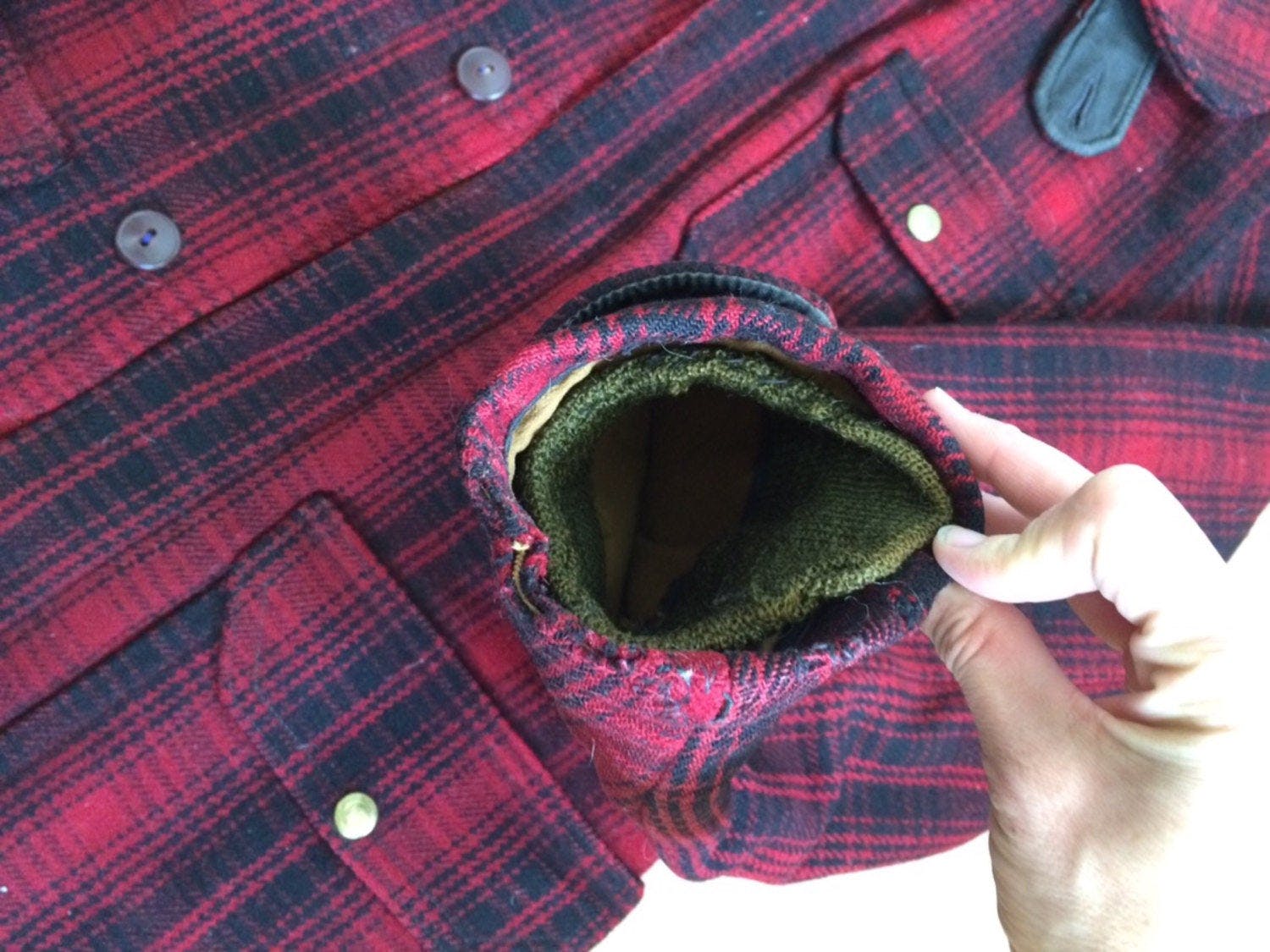 Vintage 40's/50's Red and Black Plaid Hunting Coat by Woolrich | Shop ...