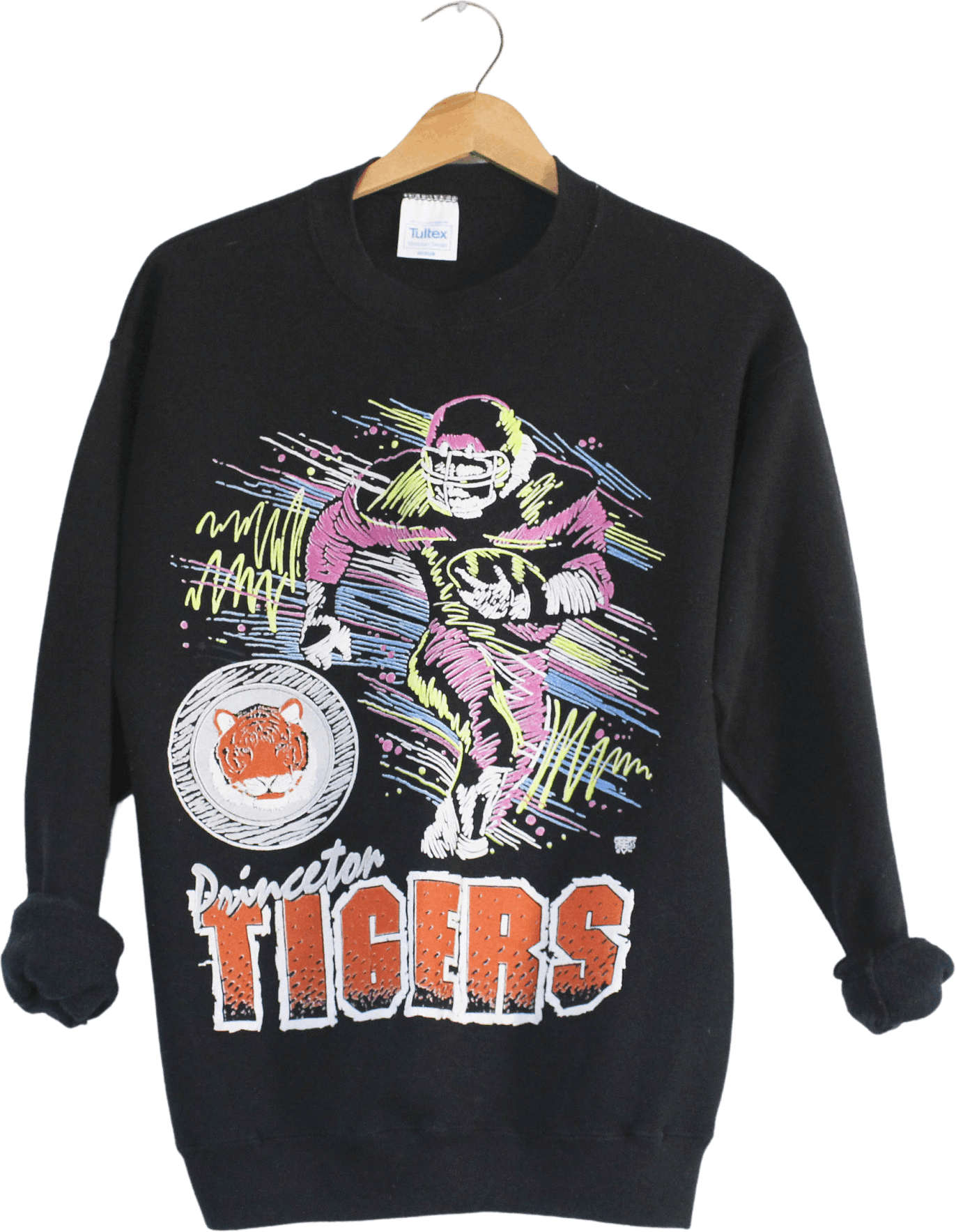 Vintage Black Princeton University Tigers Football Sweatshirt by Tultex ...